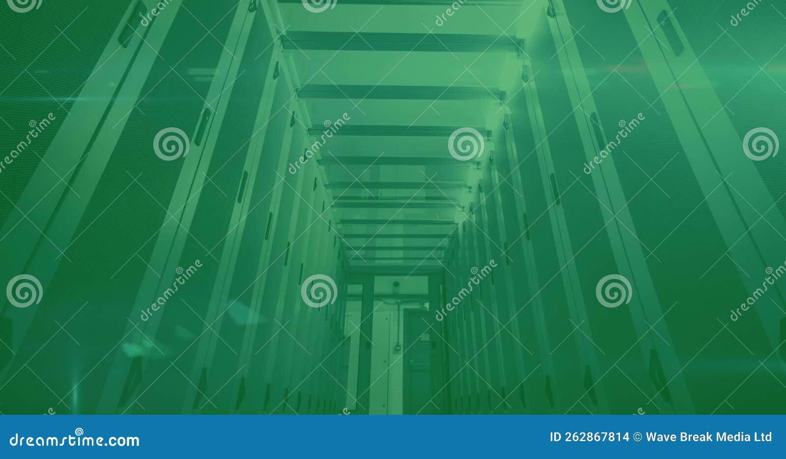 QR Code Scanner Against Data Processing Over Empty Server Room Stock ...