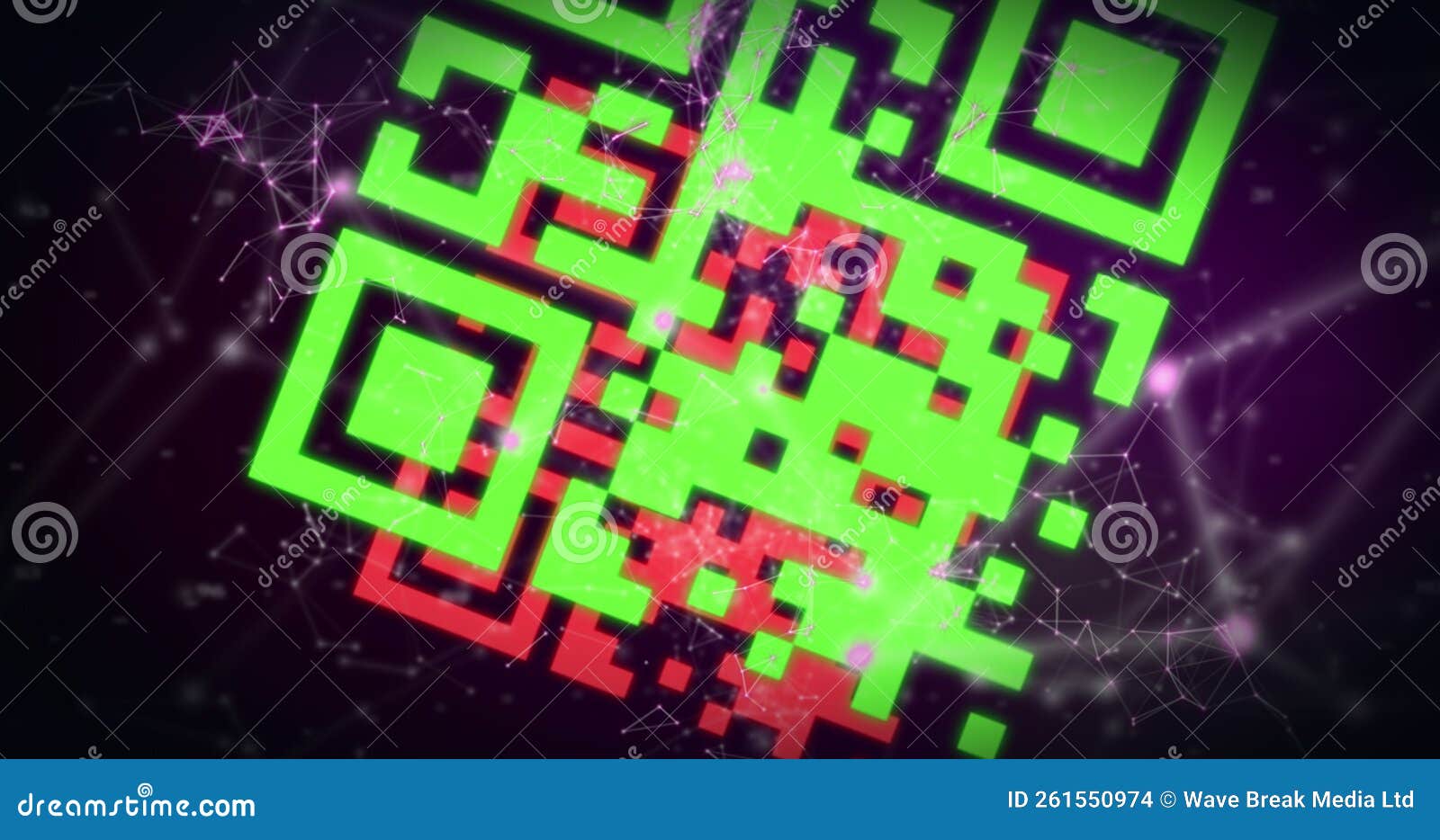 QR Code Scanner Against Network of Connections Stock Illustration - Illustration of flashing ...