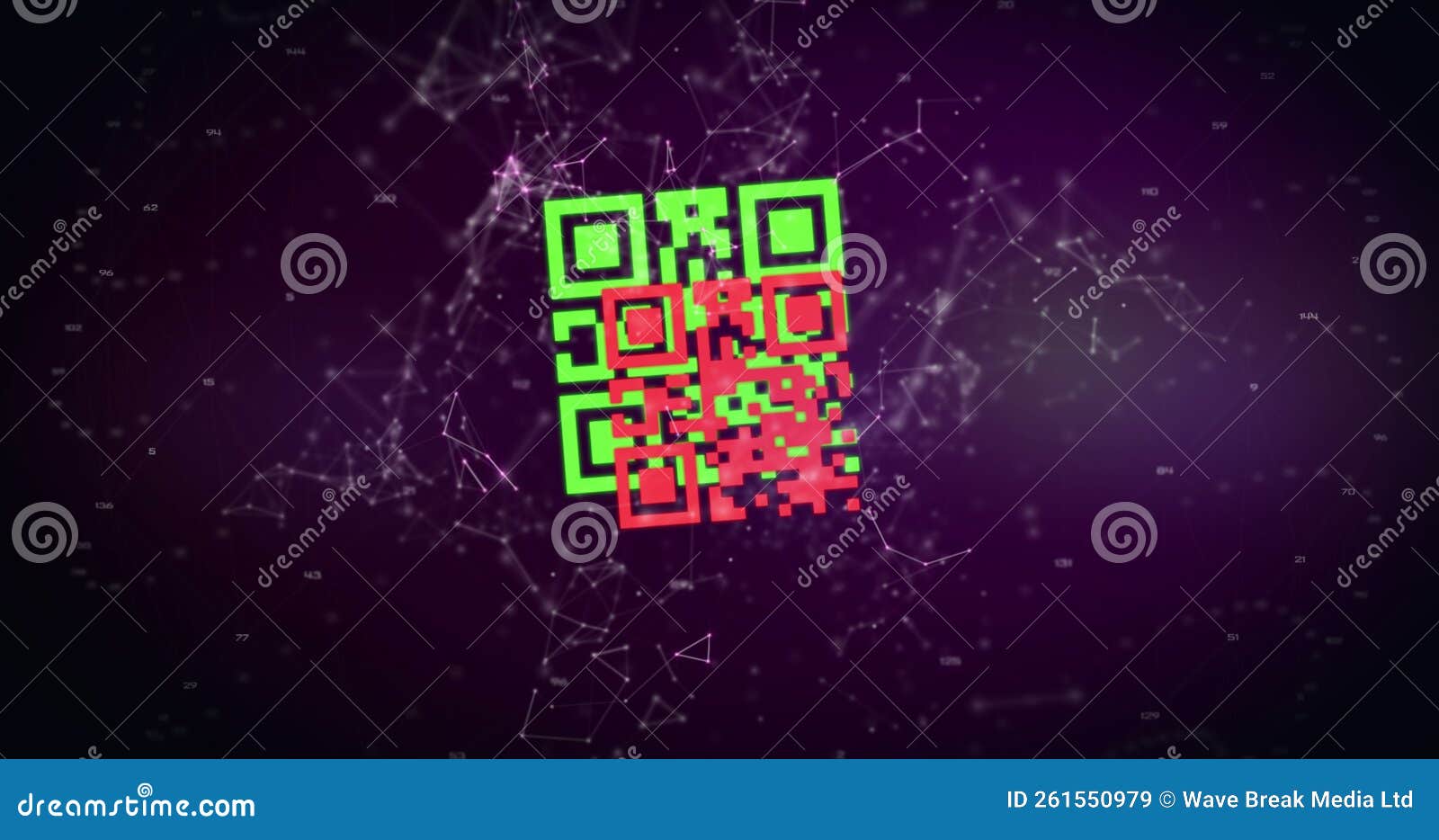 QR Code Scanner Against Network of Connections Stock Illustration ...