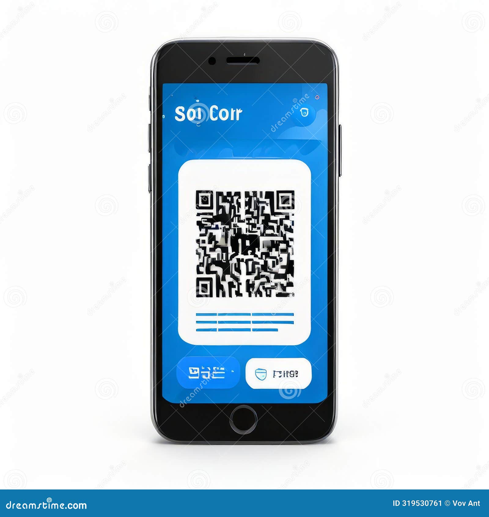 Qr Code Scanner App Interface with Scan Button Histo Stock Image ...
