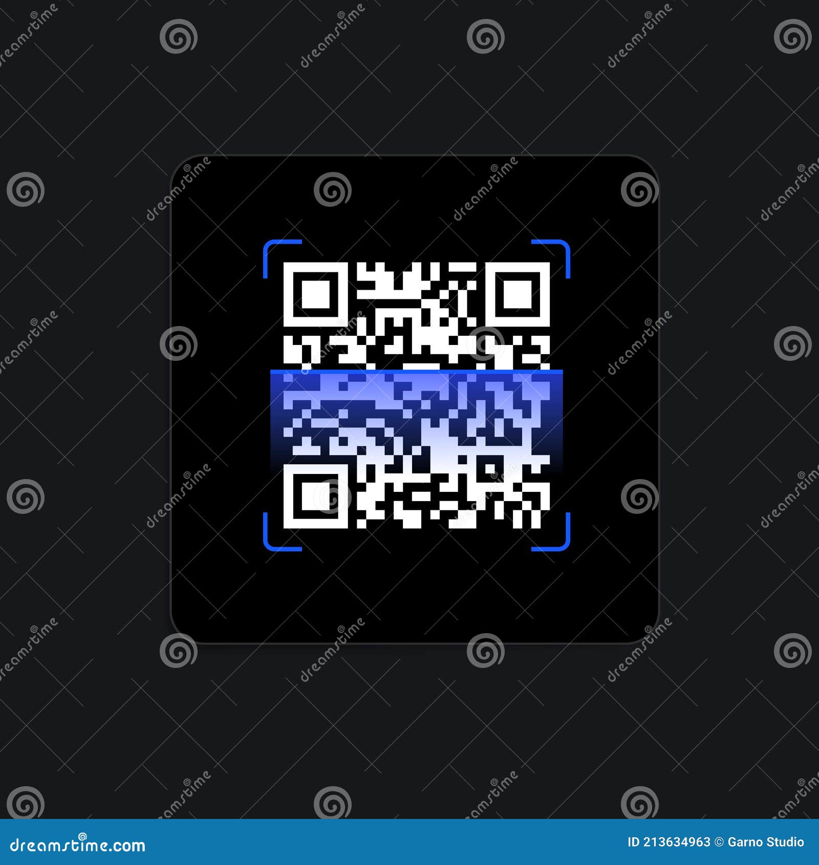 QR Code Scanner Digital Widget Stock Vector - Illustration of circle ...