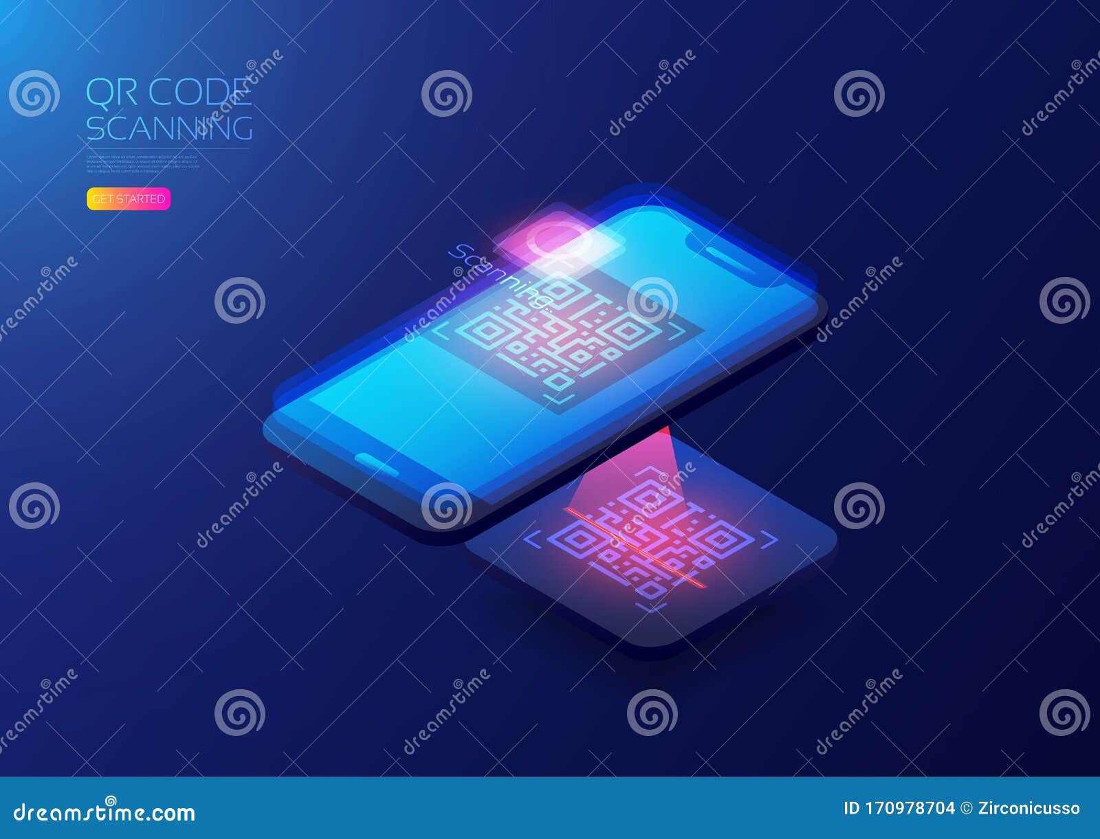 Qr code scanner stock illustration. Illustration of cartoon - 170978704