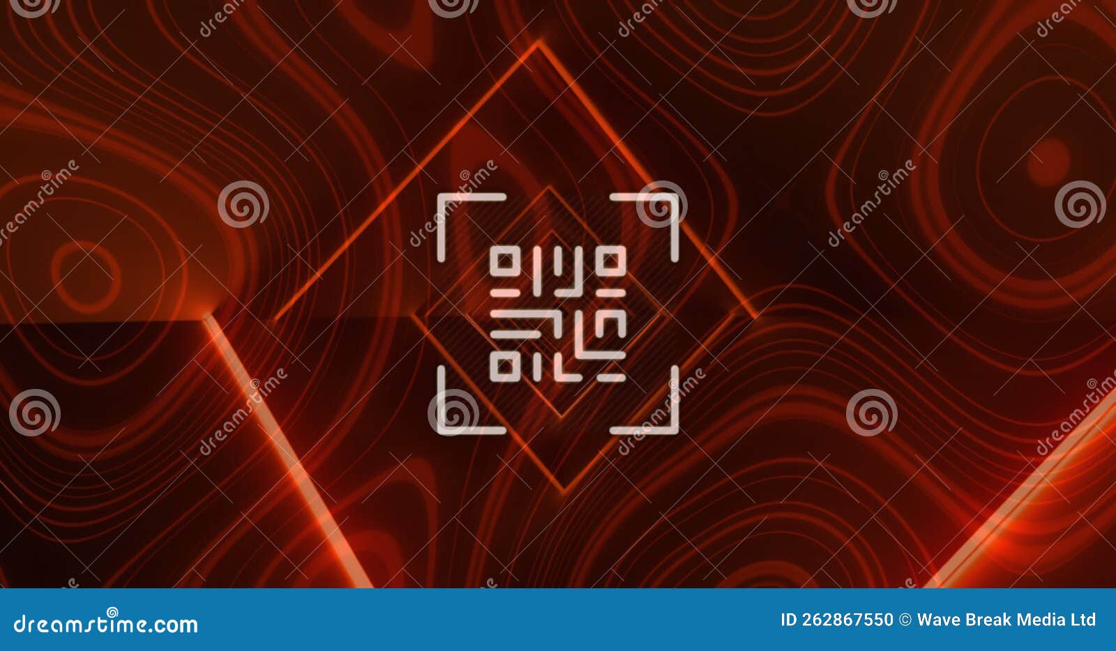 QR Code Scanner with Neon Elements Against Topography Stock ...