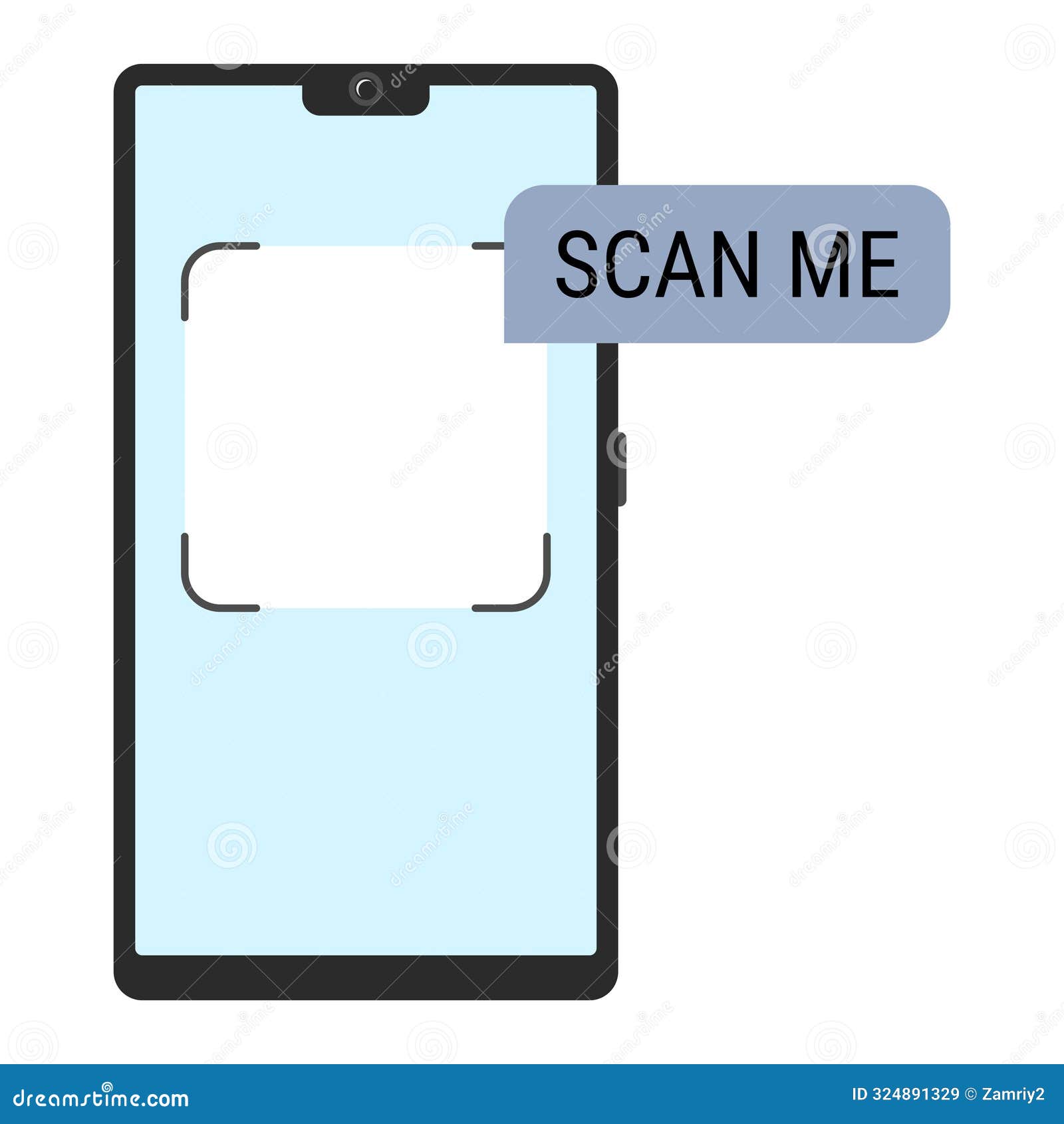 QR Code Scanner on Smartphone. Smartphone with Blank Scan Code Screen ...
