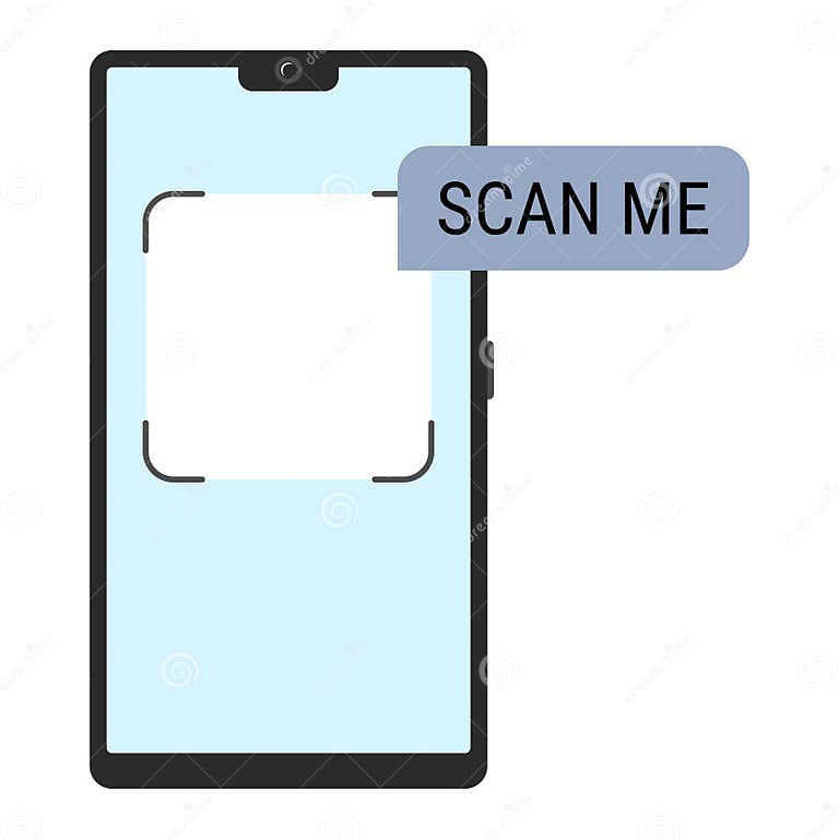 QR Code Scanner on Smartphone. Smartphone with Blank Scan Code Screen and Scan Message Stock ...