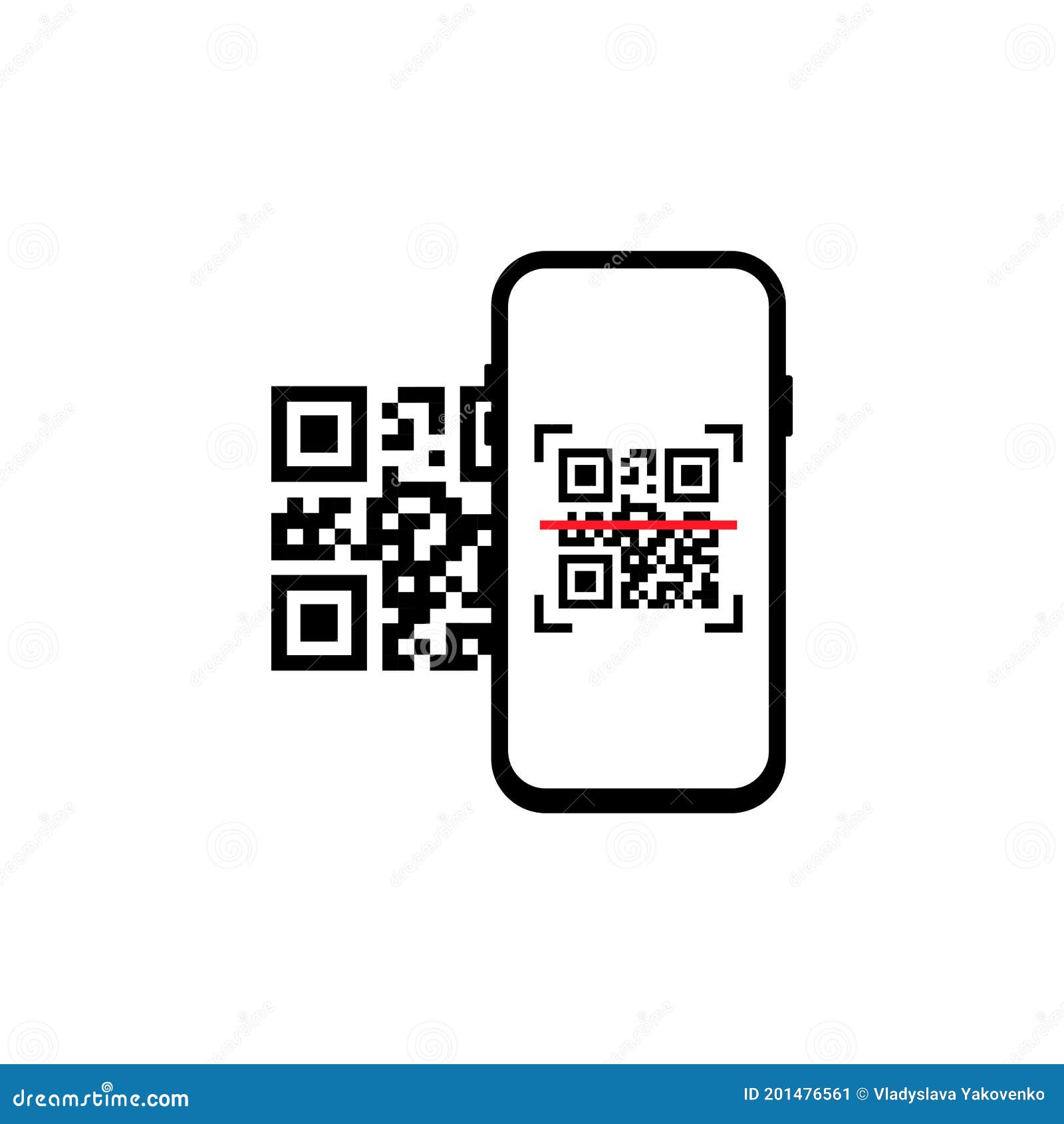 Qr Code Scanning Or Capture Mobile Phone Read Bar Code Mobility Generating App Coding Stock