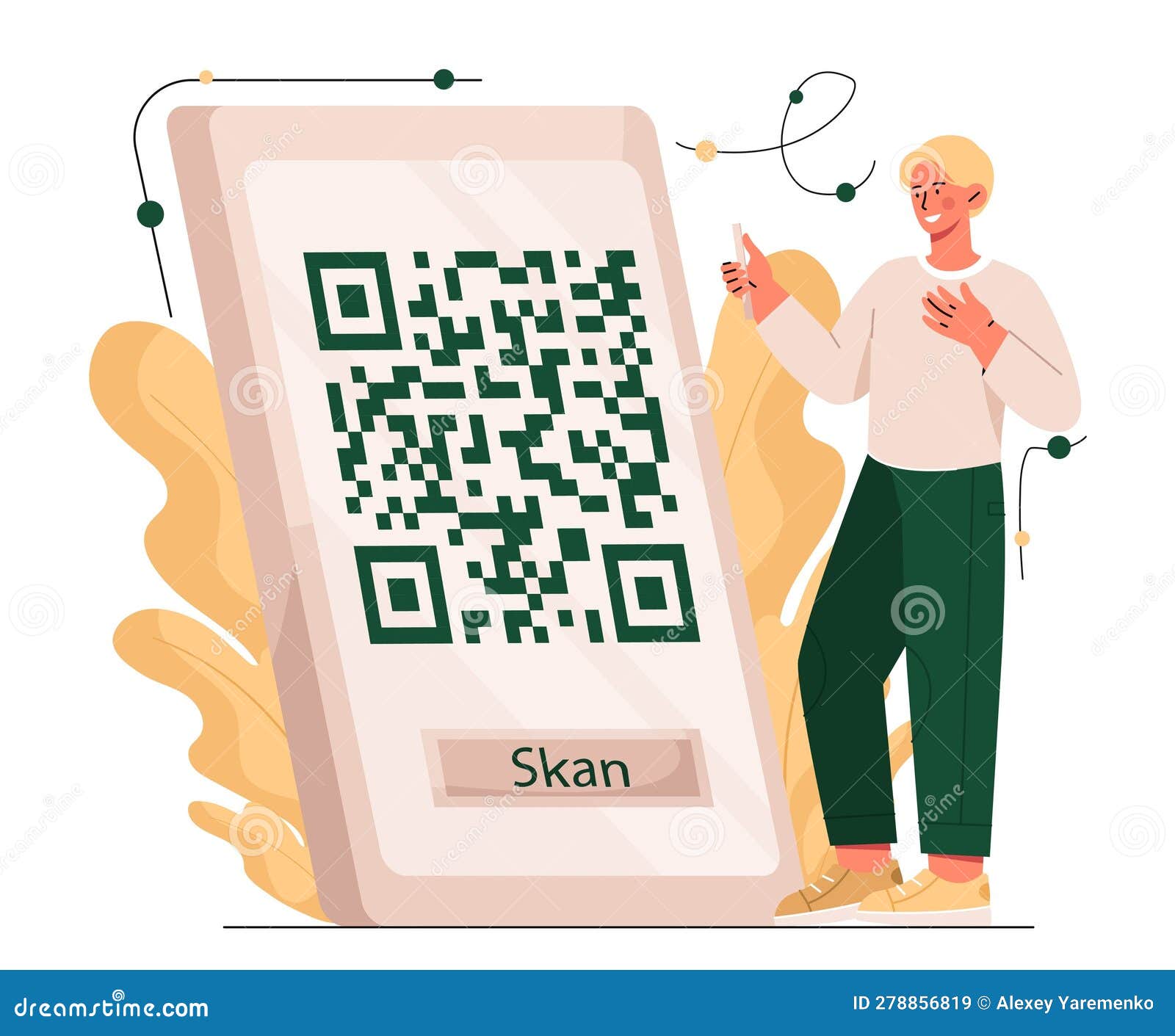 QR Code Scanning concept stock illustration. Illustration of card ...