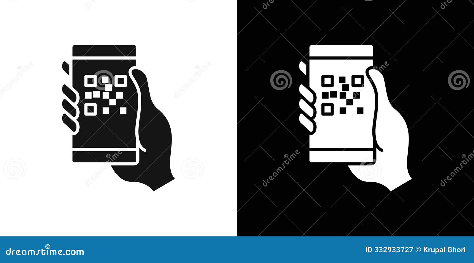 QR Code Scanning Icon Logo Set Vector Stock Vector - Illustration of ...