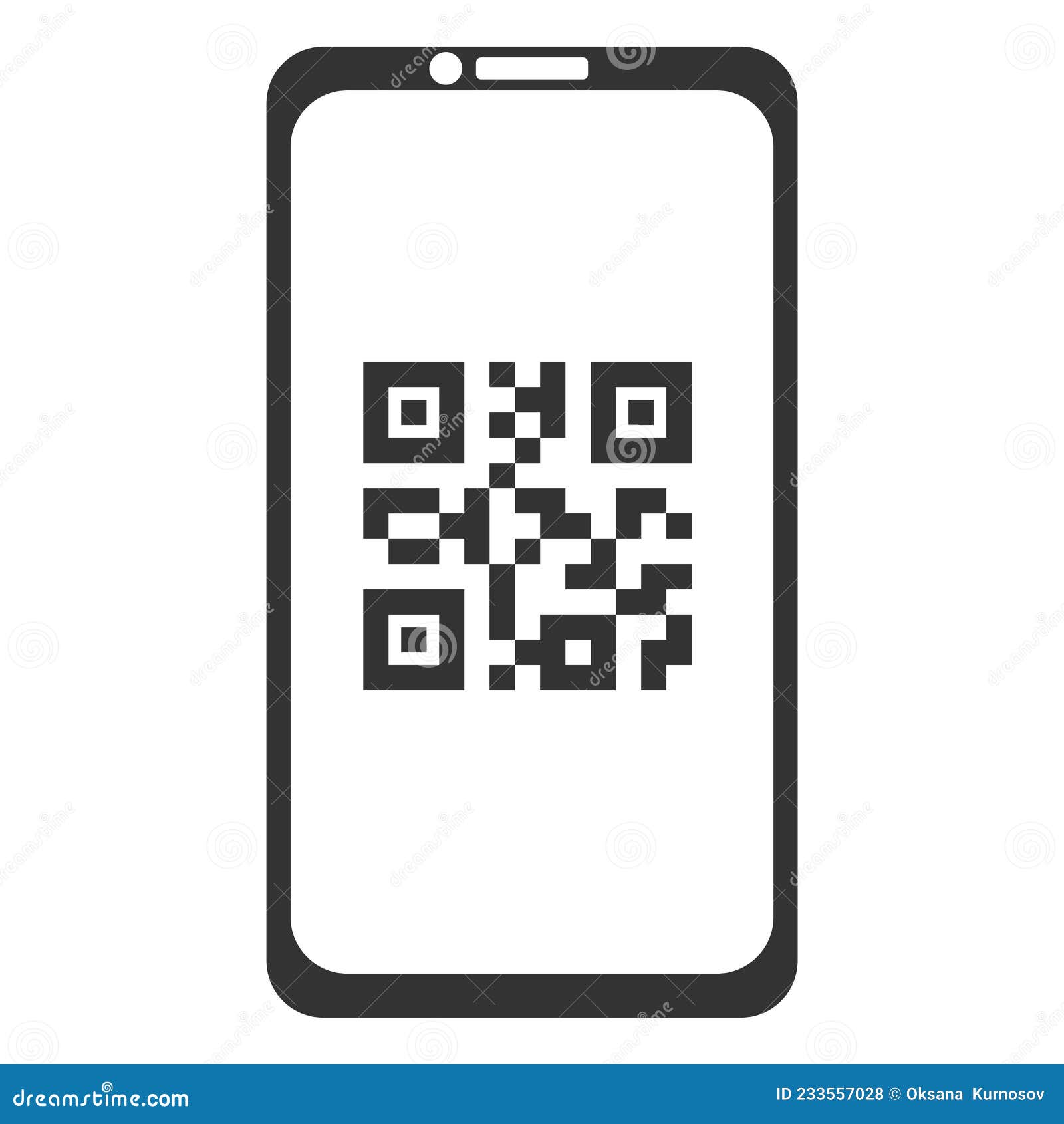QR Code Scanning Icon in Smartphone. Internet, Mobile Application ...
