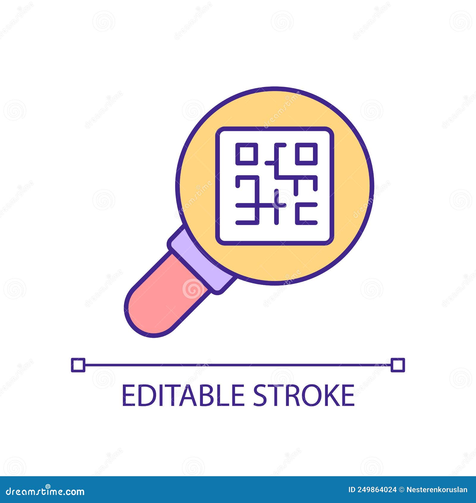 QR Code Scanning RGB Color Icon Stock Vector - Illustration of cartoon ...