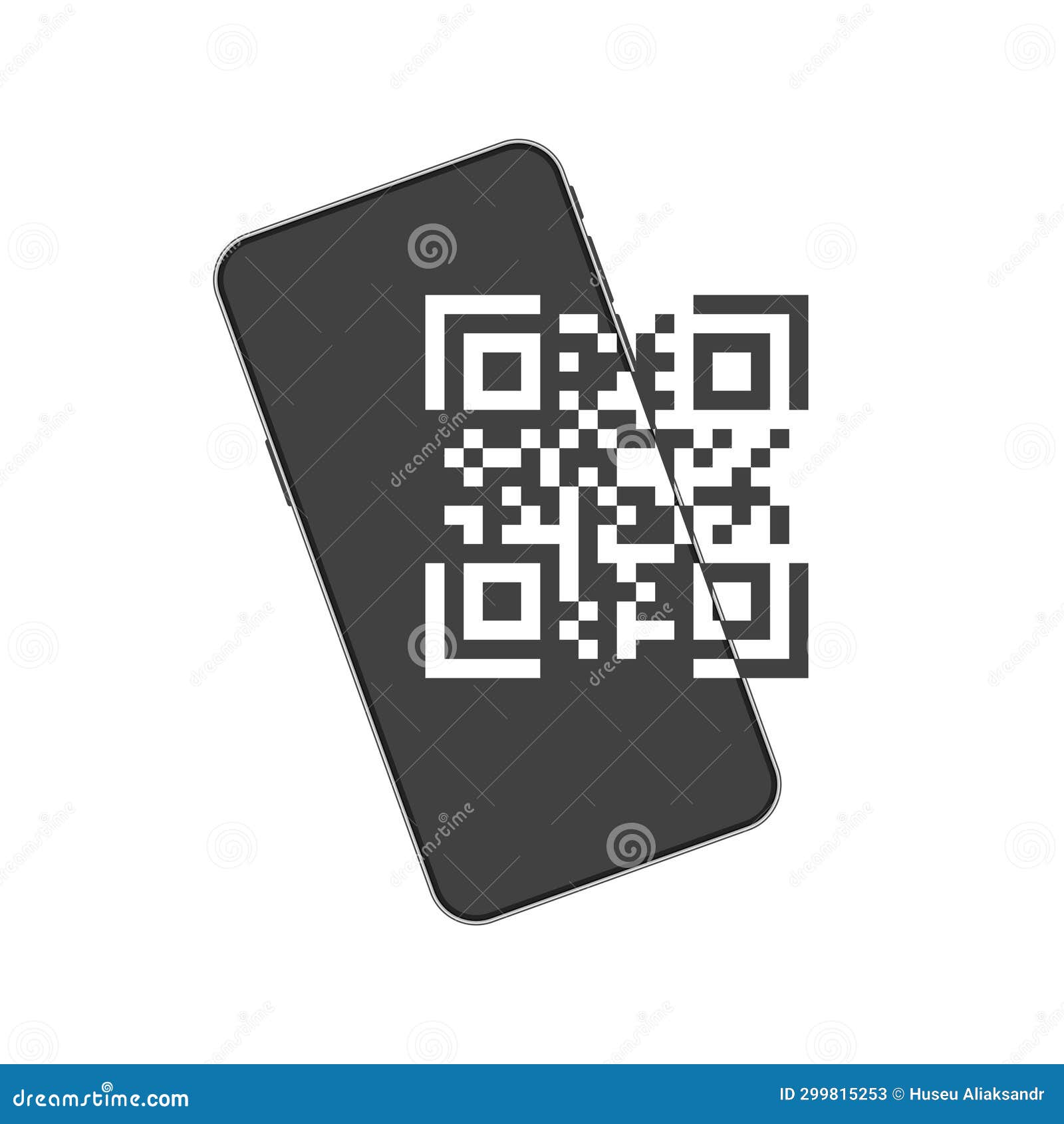 QR code scanning stock vector. Illustration of isolated - 299815253