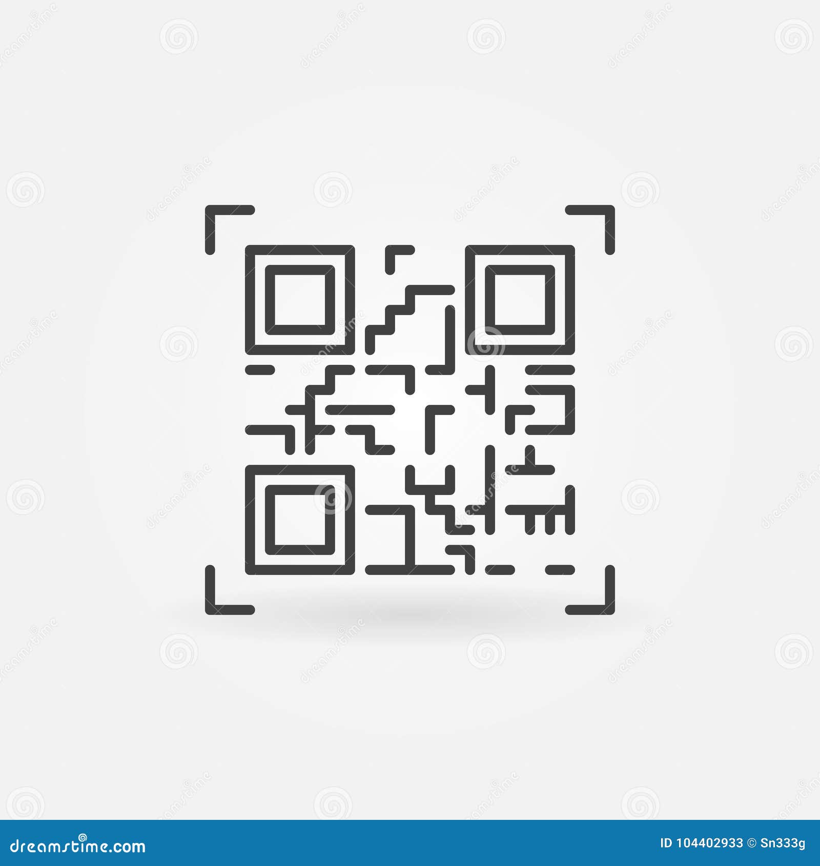 QR Code Scanning Vector Icon in Thin Line Style Stock Vector ...