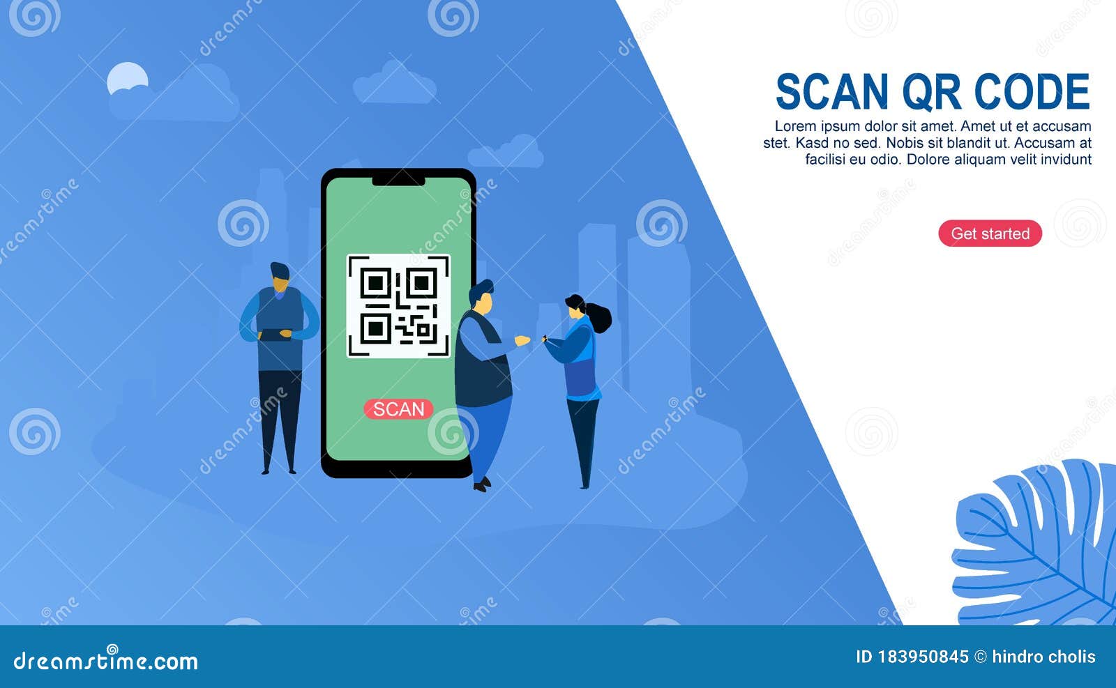 QR Code Scanning Vector Illustration Concept. Stock Vector ...