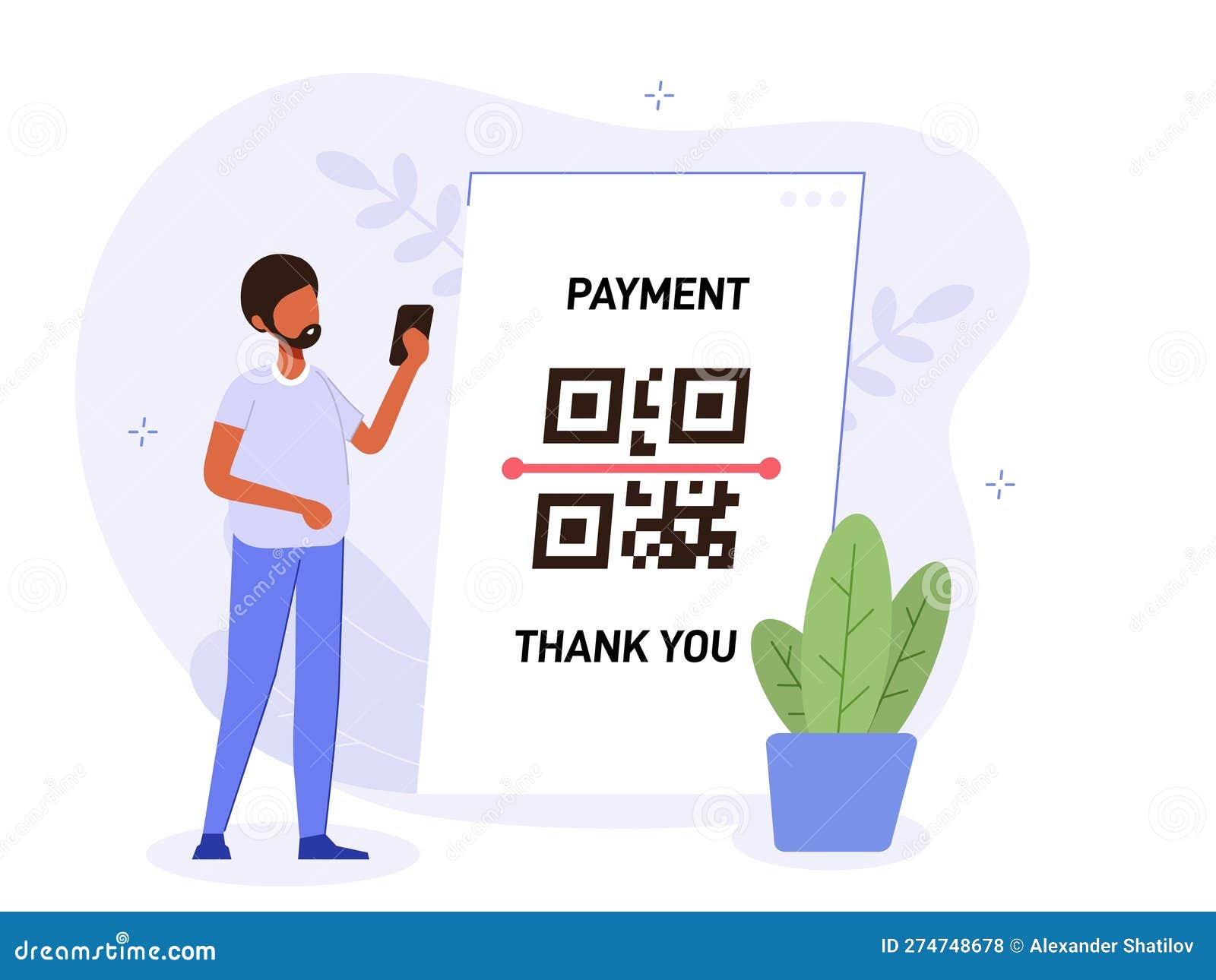 QR Code Scanning Vector Illustration Concept, People Use a Smartphone ...
