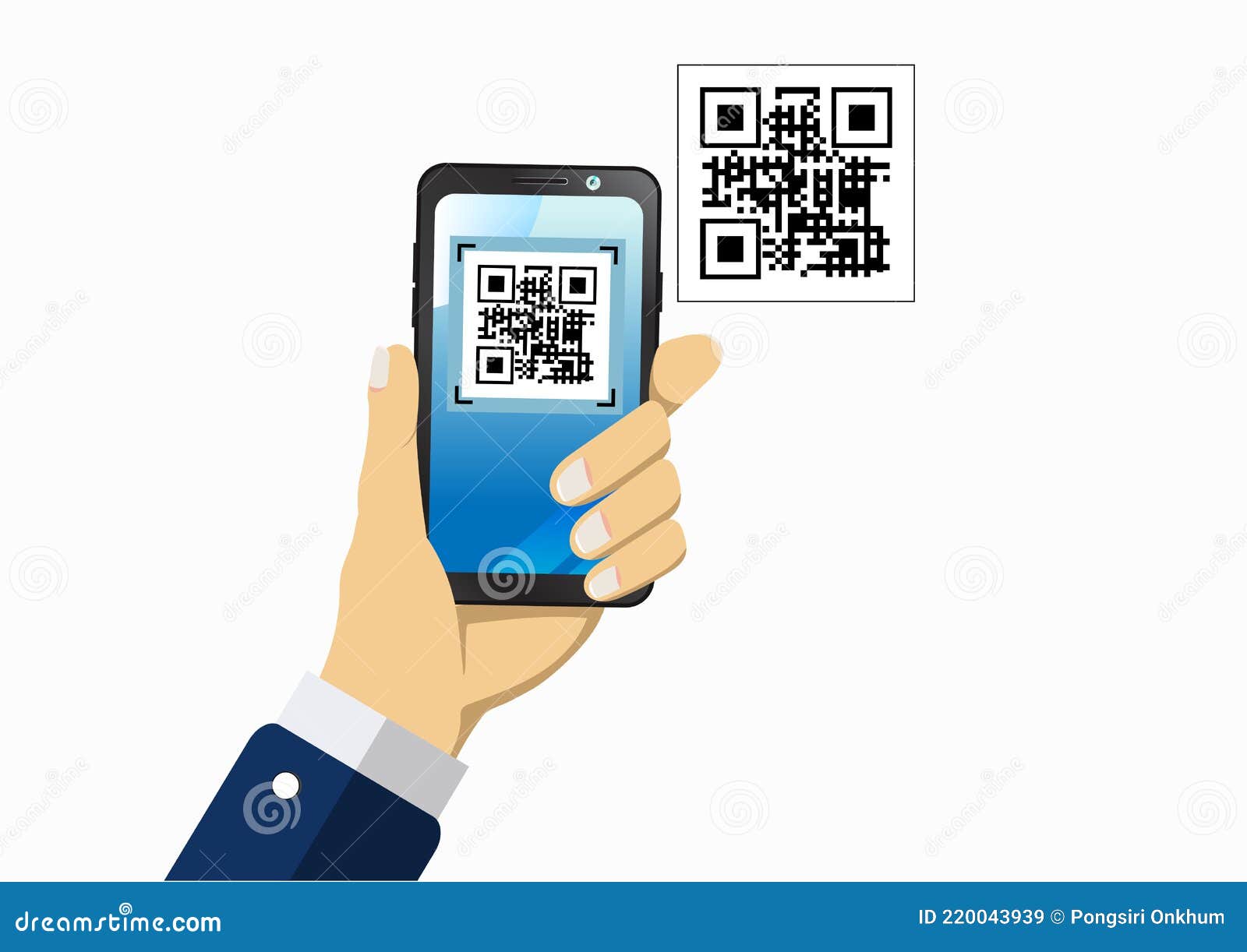 QR Code Scanning and Verification. Hand Using Mobile Smartphone Scan QR ...