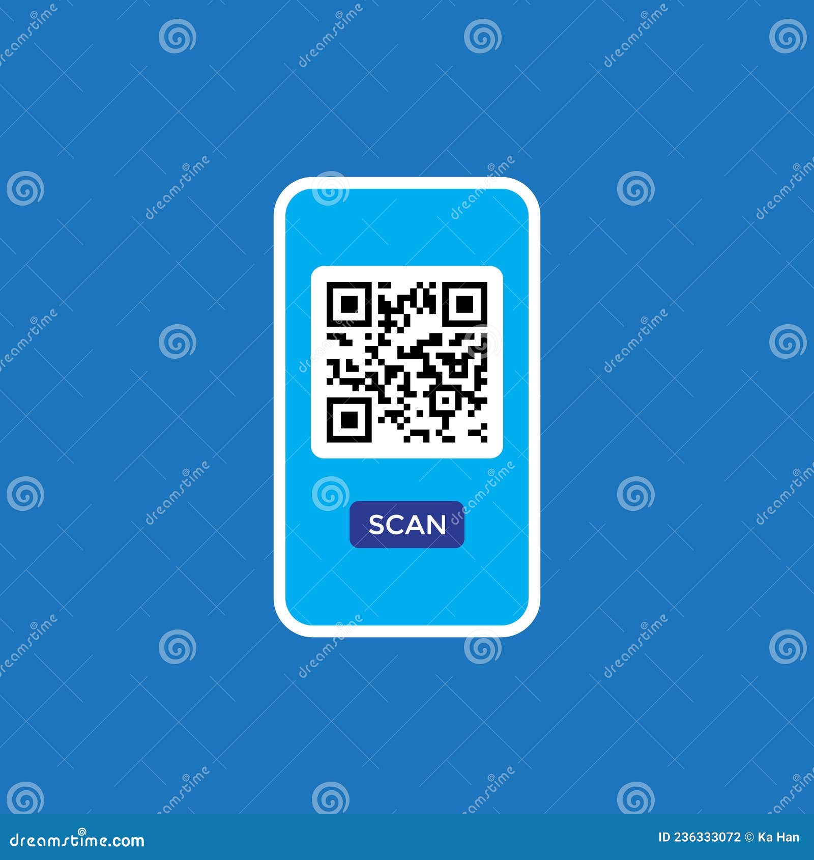 QR Code on Screen Smartphone Icon Vector in Flat Style Stock Vector ...