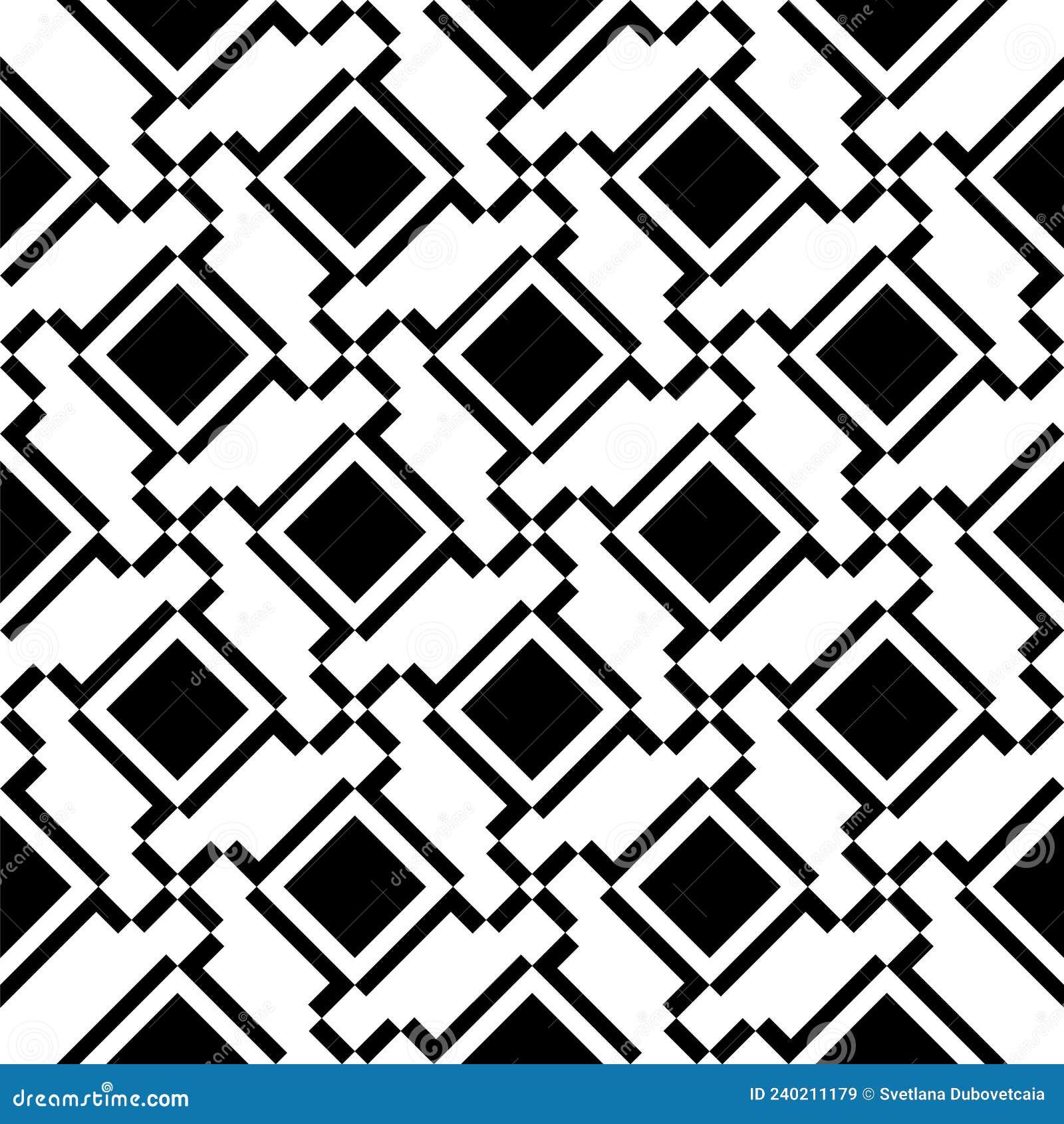 Qr Code Seamless Pattern. Black Pixel Texture on White Background ...
