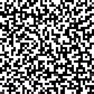 Qr Code Seamless Pattern. Repeating Pixel Texture. Black Geometric ...