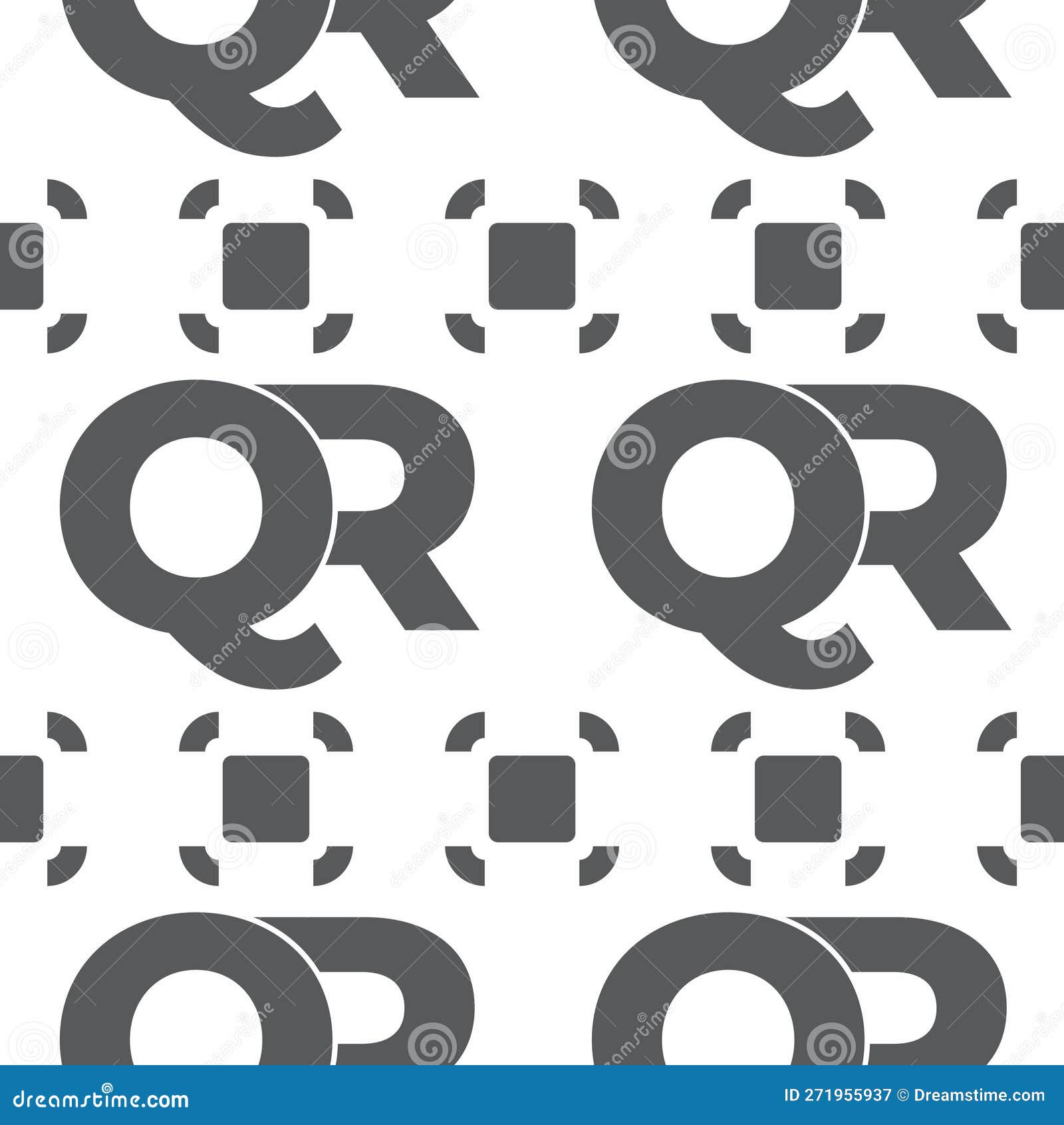 Qr Code Seamless Pattern. Black Pixel Texture On White Background ...