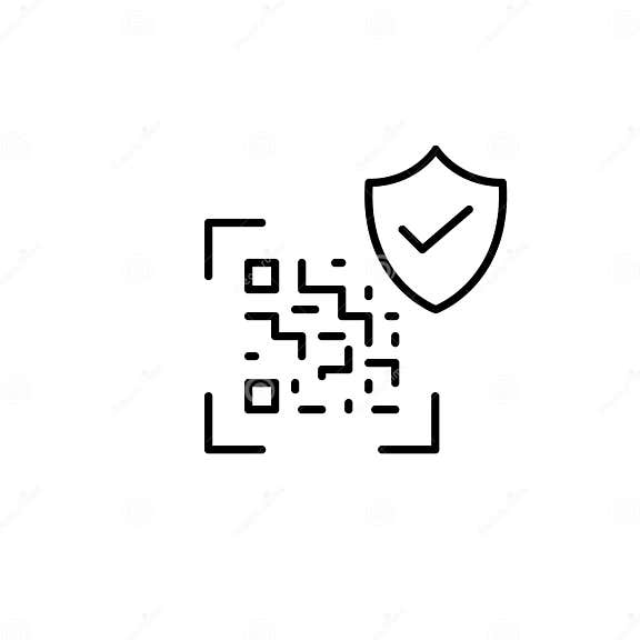 Qr Code, Security Shield and Checkmark. QR Code Authentication ...