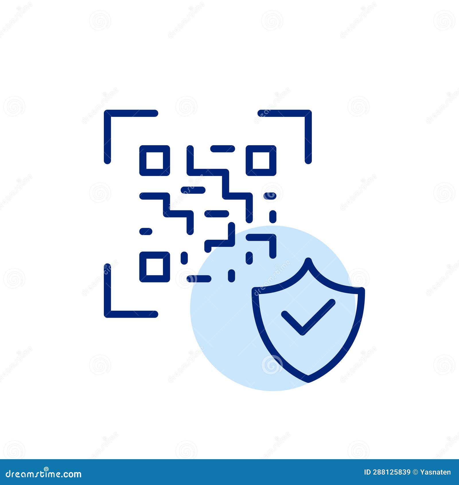 Qr-code with Security Symbol. Shield and Checkmark. Secure Protected ...