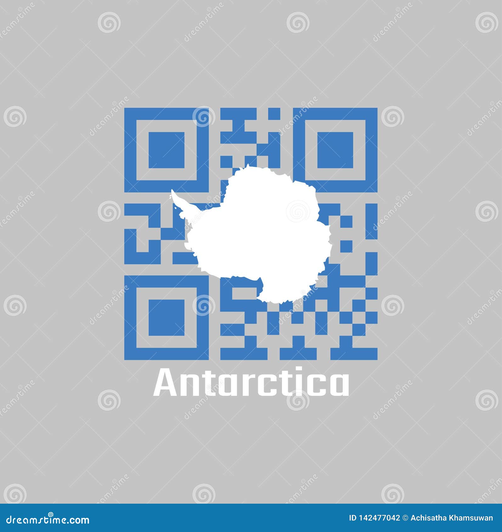 QR Code Set the Color of Antarctica Flag. a Plain White Map of the ...