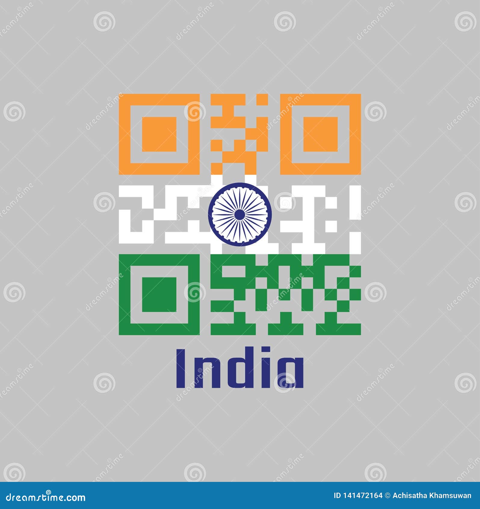 QR Code Set the Color of India Flag. it is a Horizontal Rectangular ...