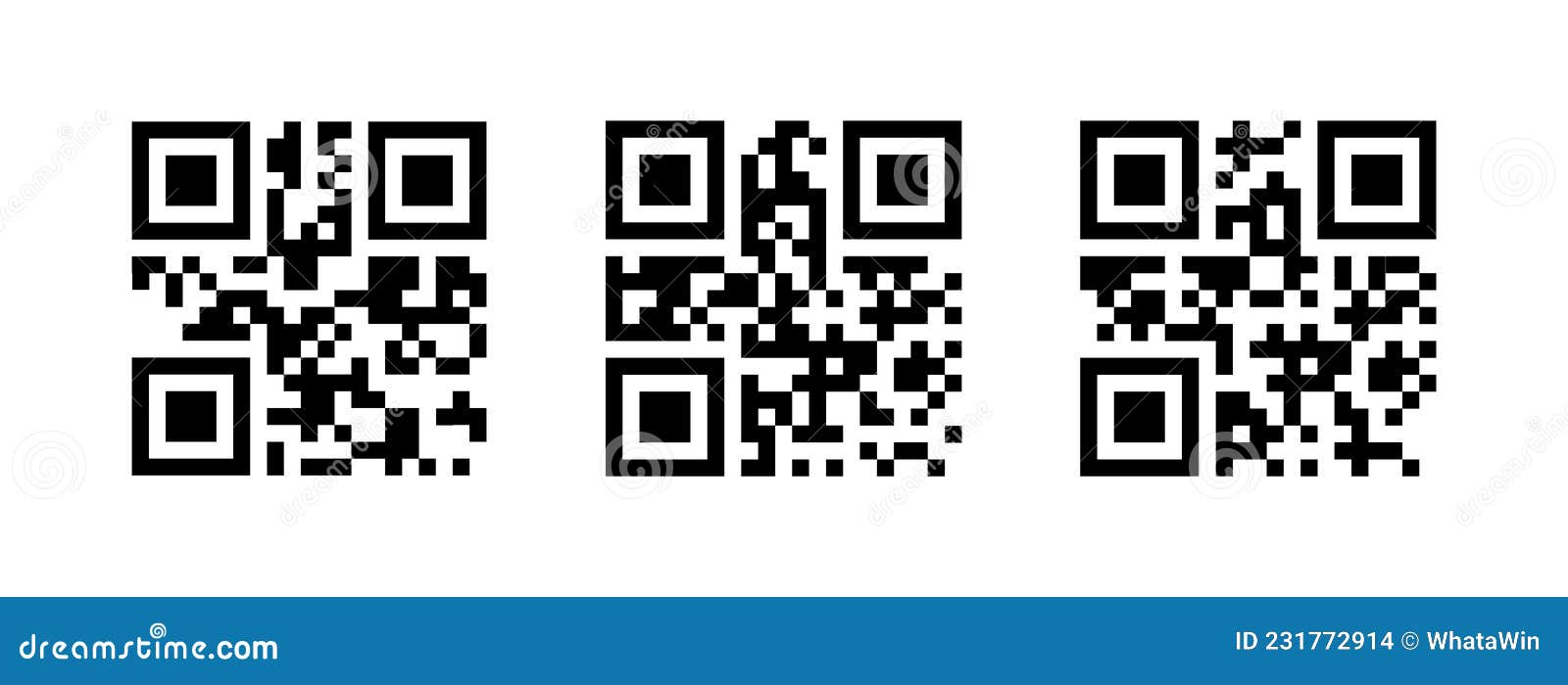 QR Code Set for Mobile App, Payment and Phone. Vector Illustration ...