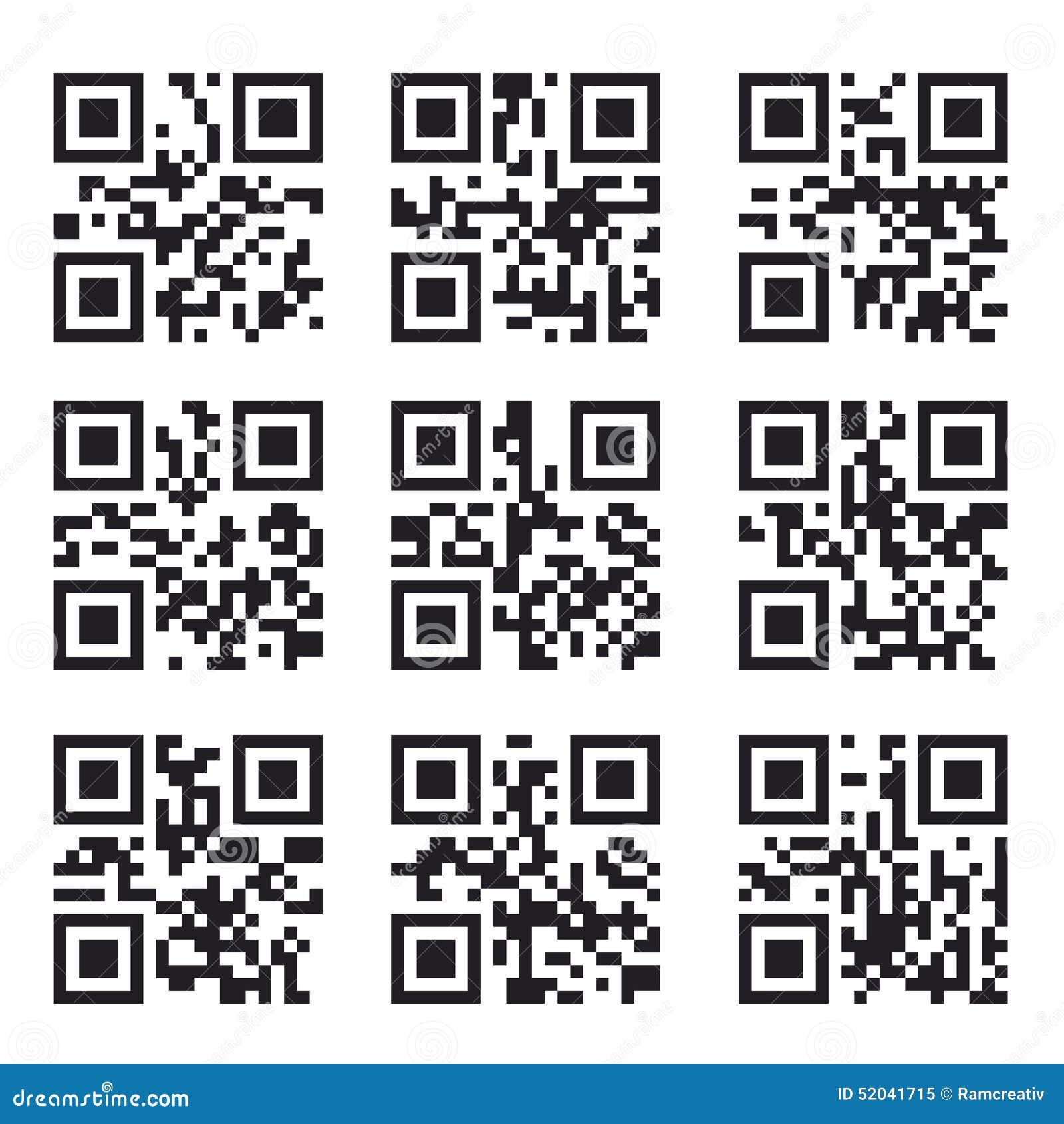 Qr Code Set, Square Product Barcode Label Stock Vector - Illustration ...