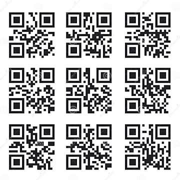 Qr Code Set, Square Product Barcode Label Stock Vector - Illustration ...