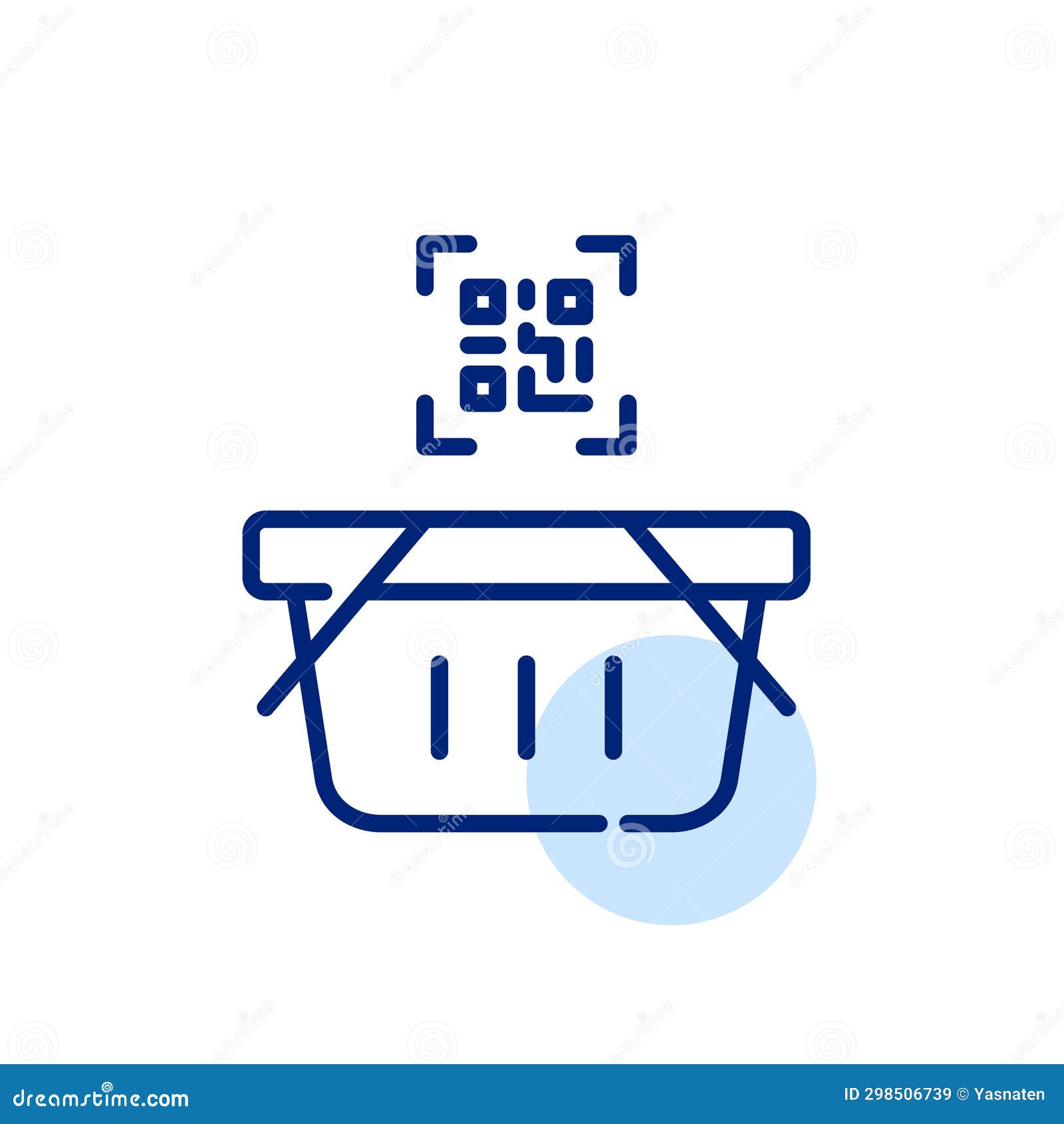 Qr Code and Shopping Basket. Check Out Using Barcode Reader. Pixel ...