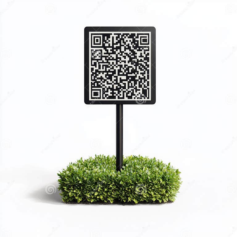 Qr Code Sign on a Grass Base for Digital Information Sharing Outdoors ...