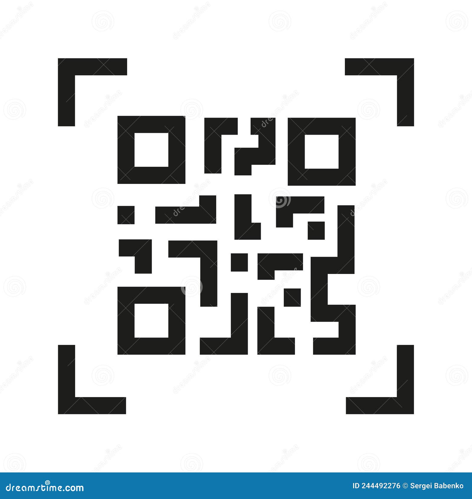 Qr Code Sign Creative App. Scan Code Symbol. Round Square Button ...