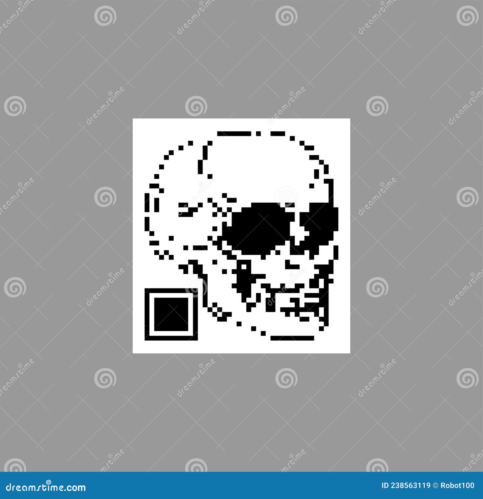 QR Code Skull Isolated. Symbol Vector Illustration Stock Vector ...