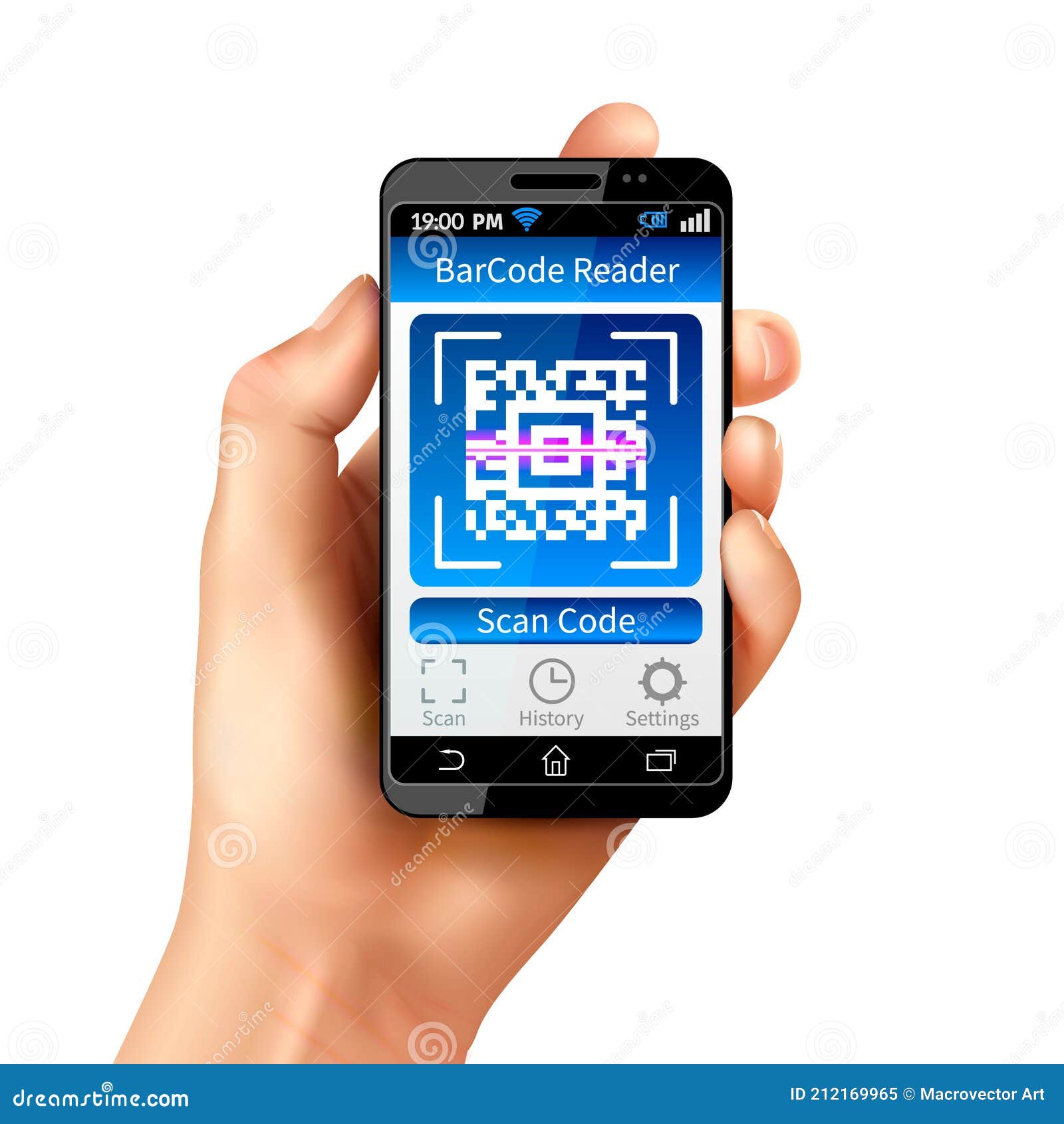 QR Code Smart Phone Illustration Stock Vector - Illustration of ...