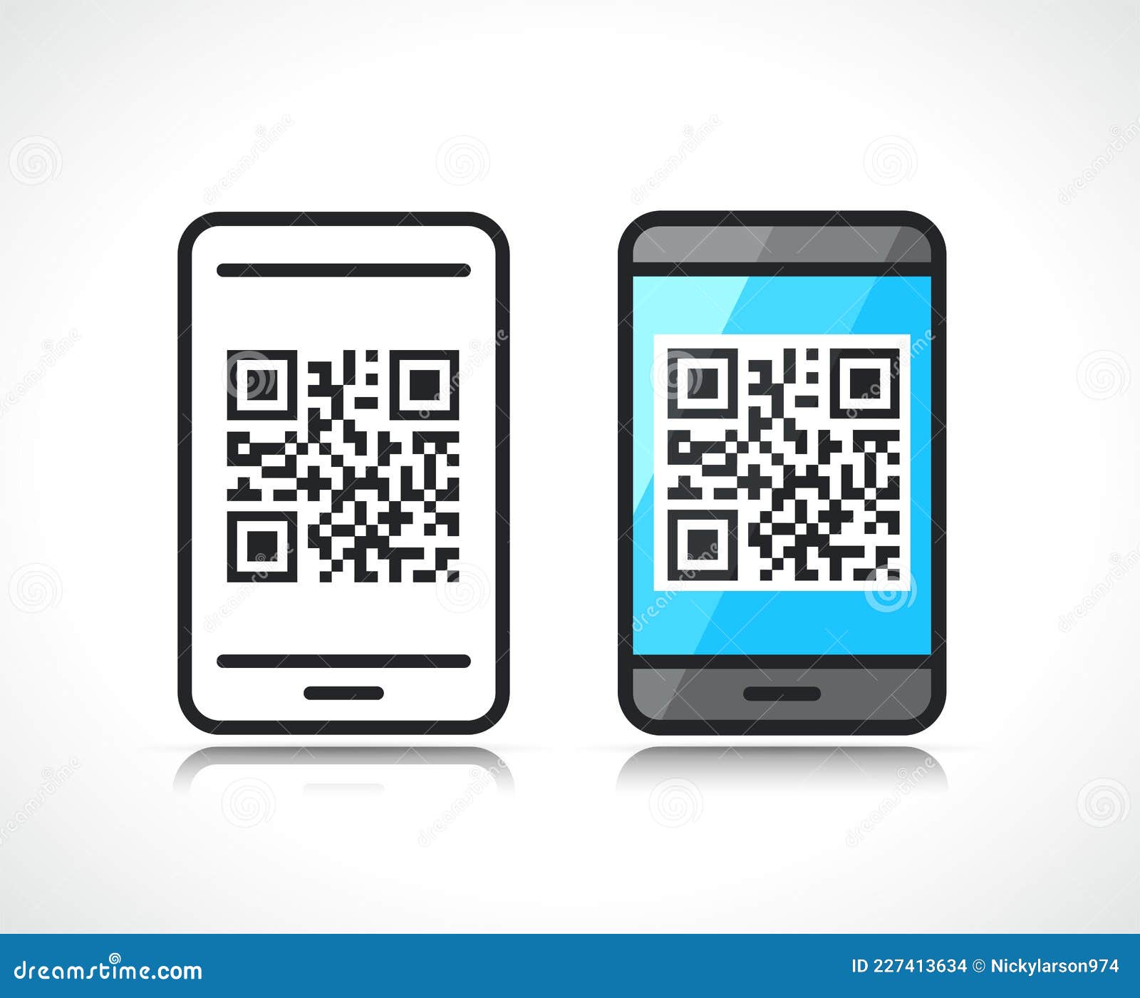 Qr code on smartphone icon stock vector. Illustration of passport ...
