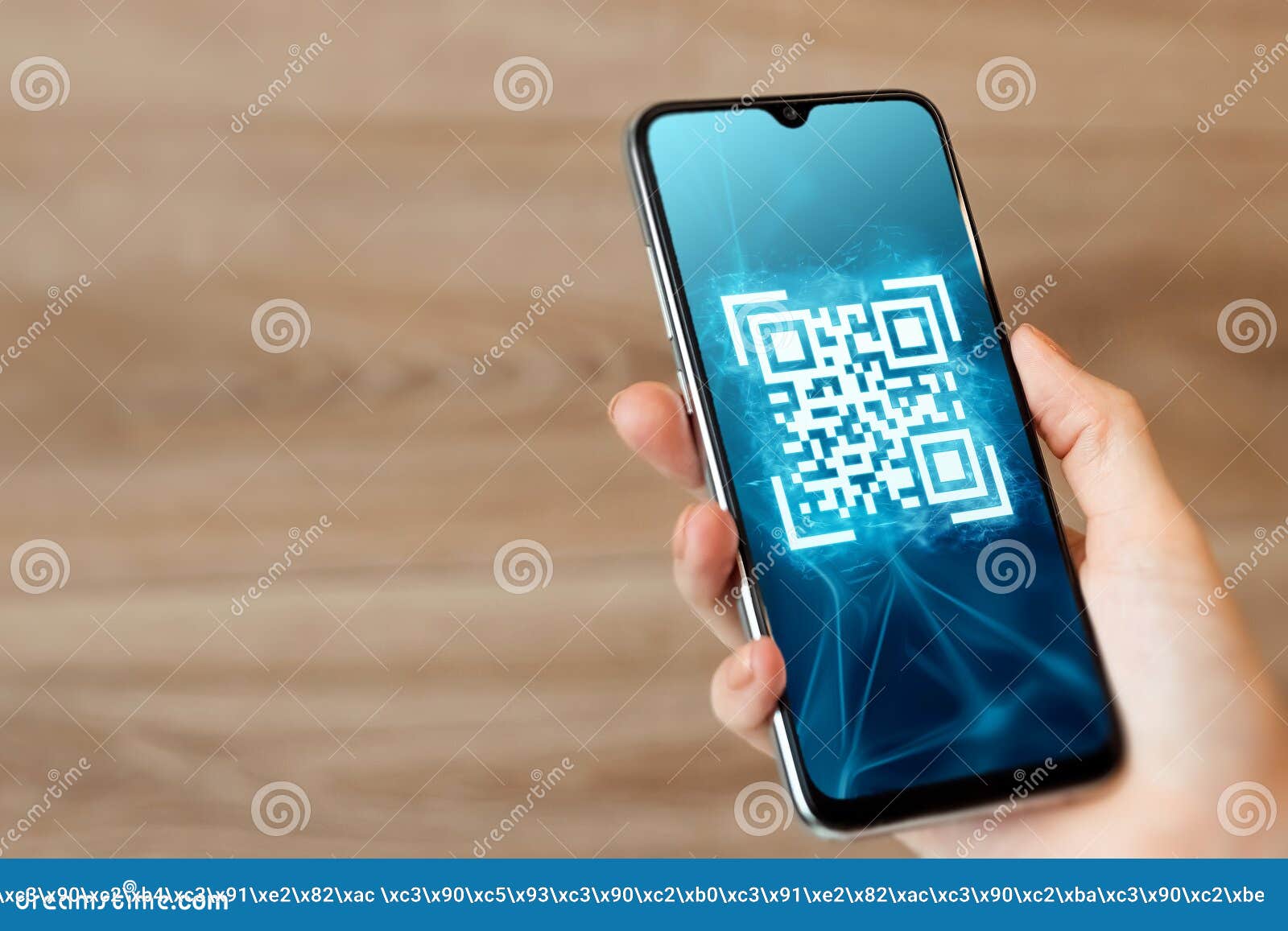 QR Code and Smartphone, New Technologies. Electronic Digital ...