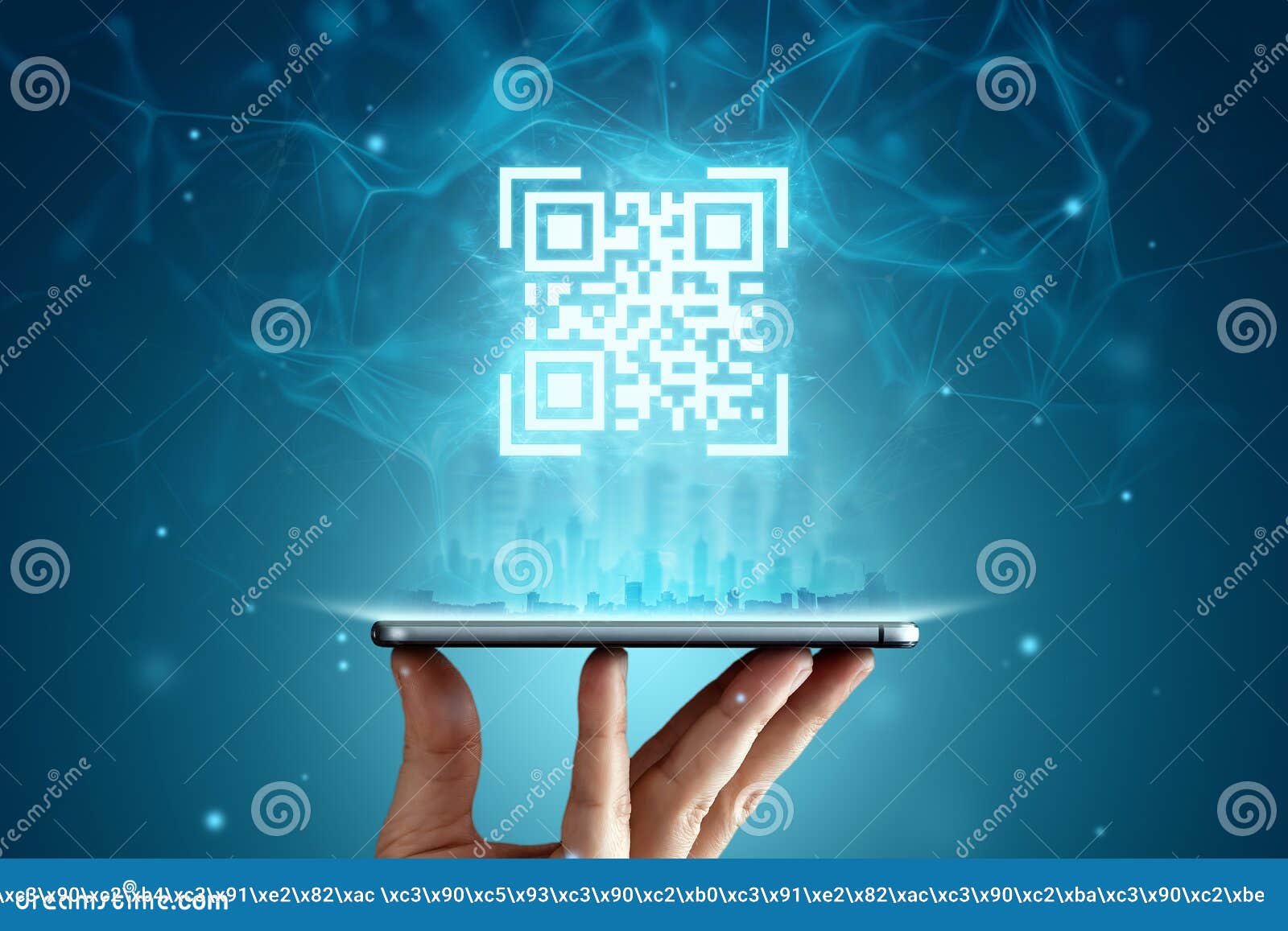 Digital Scanning Qr Code Label Vector Illustration | CartoonDealer.com ...