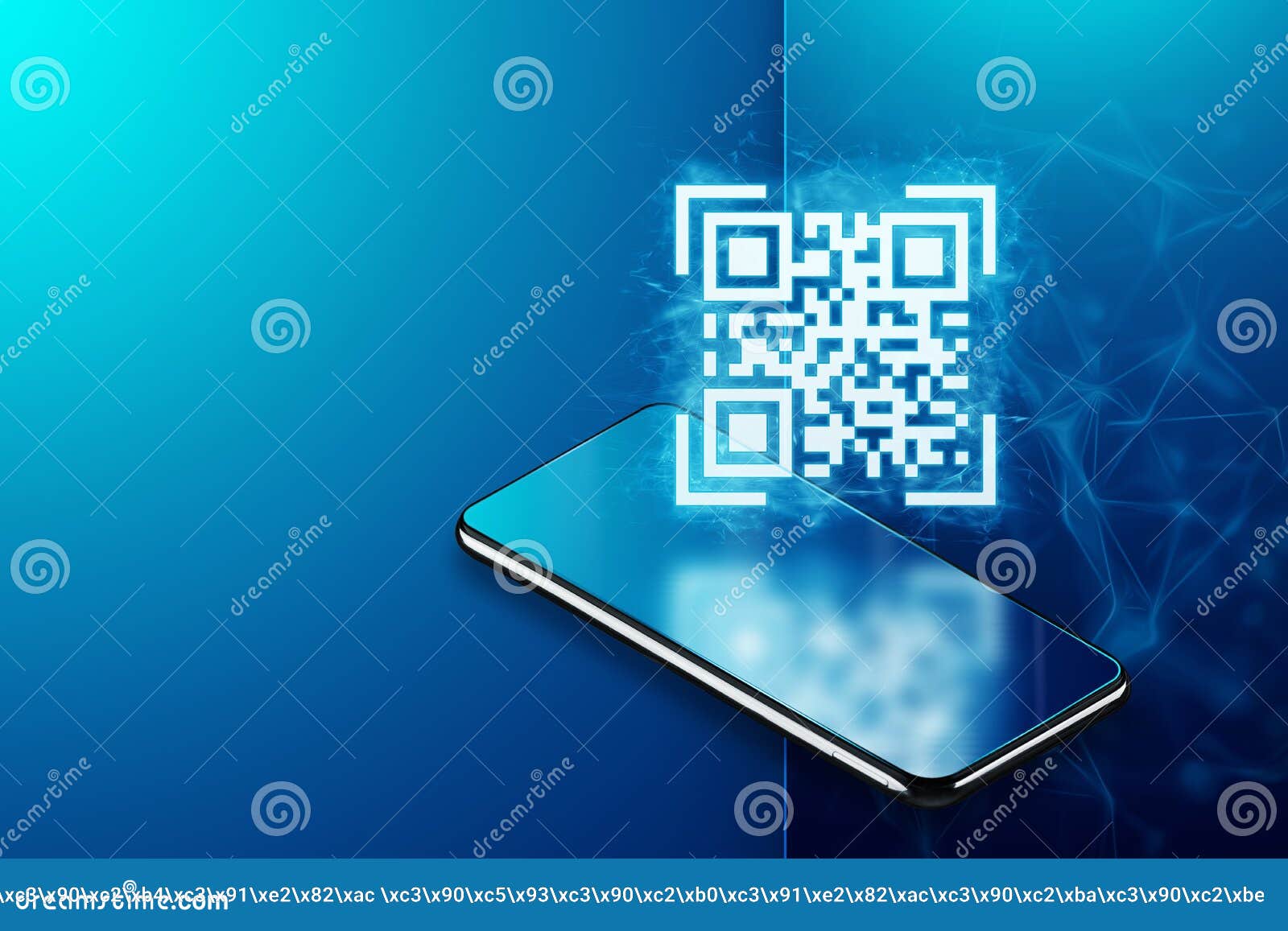 QR Code and Smartphone, New Technologies. Electronic Digital ...