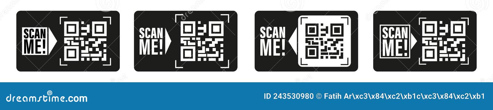 QR Code for Smartphone. Qr Code for Payment. QR Code Frame Vector Set ...