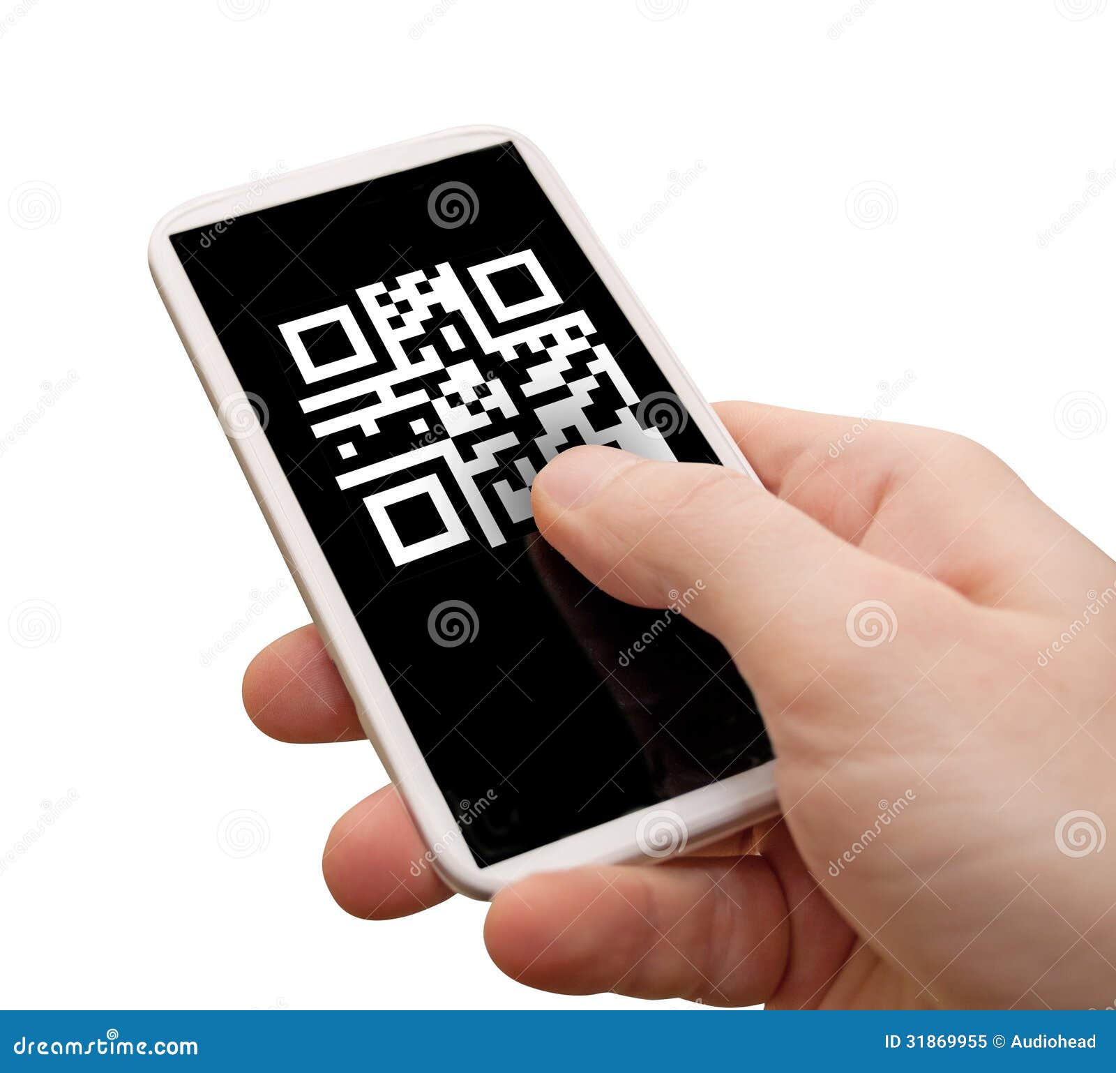 QR Code on Smartphone stock image. Image of clipping - 31869955