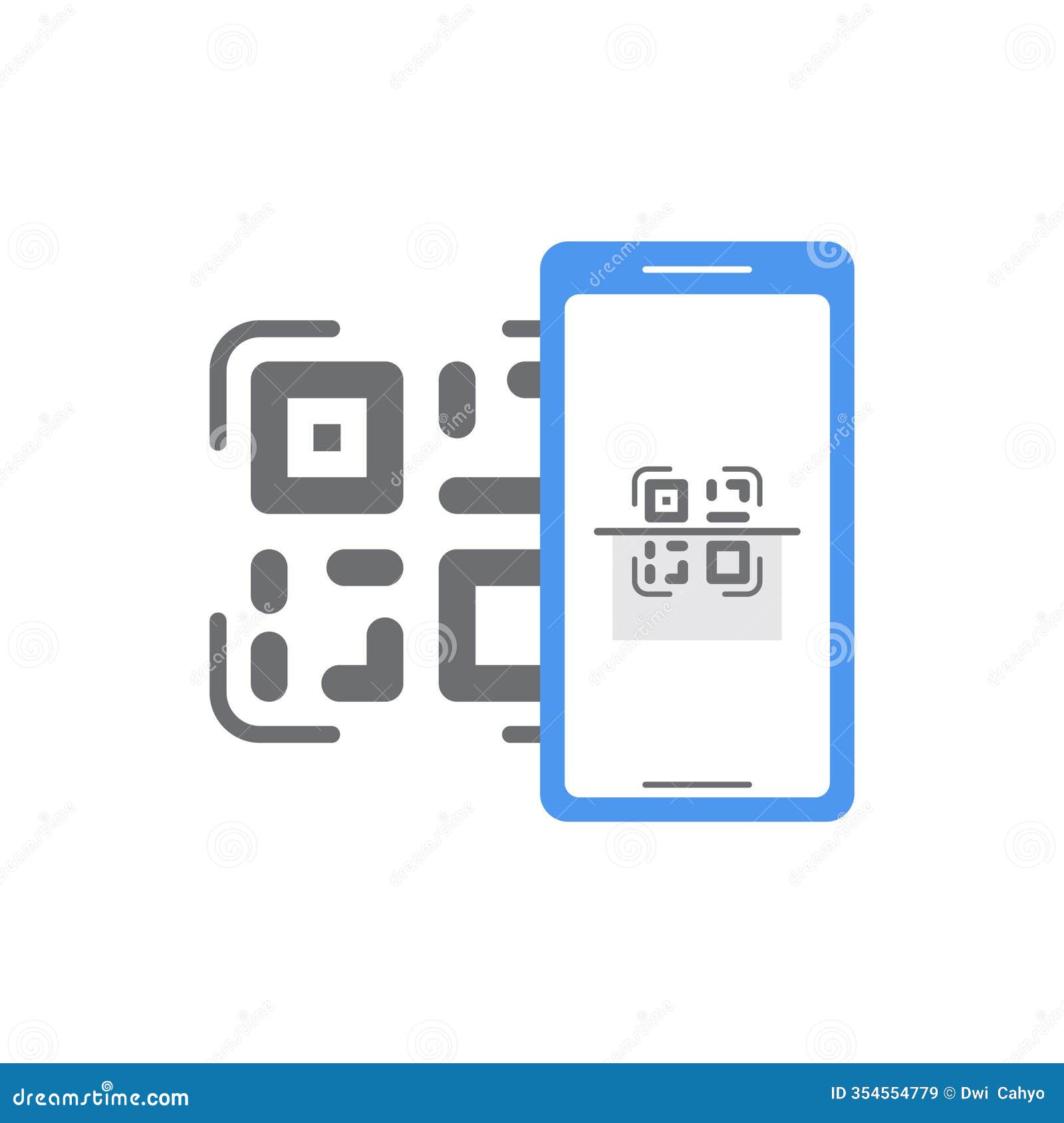 QR Code Smartphone Scanner Design Concept. Stock Vector - Illustration ...