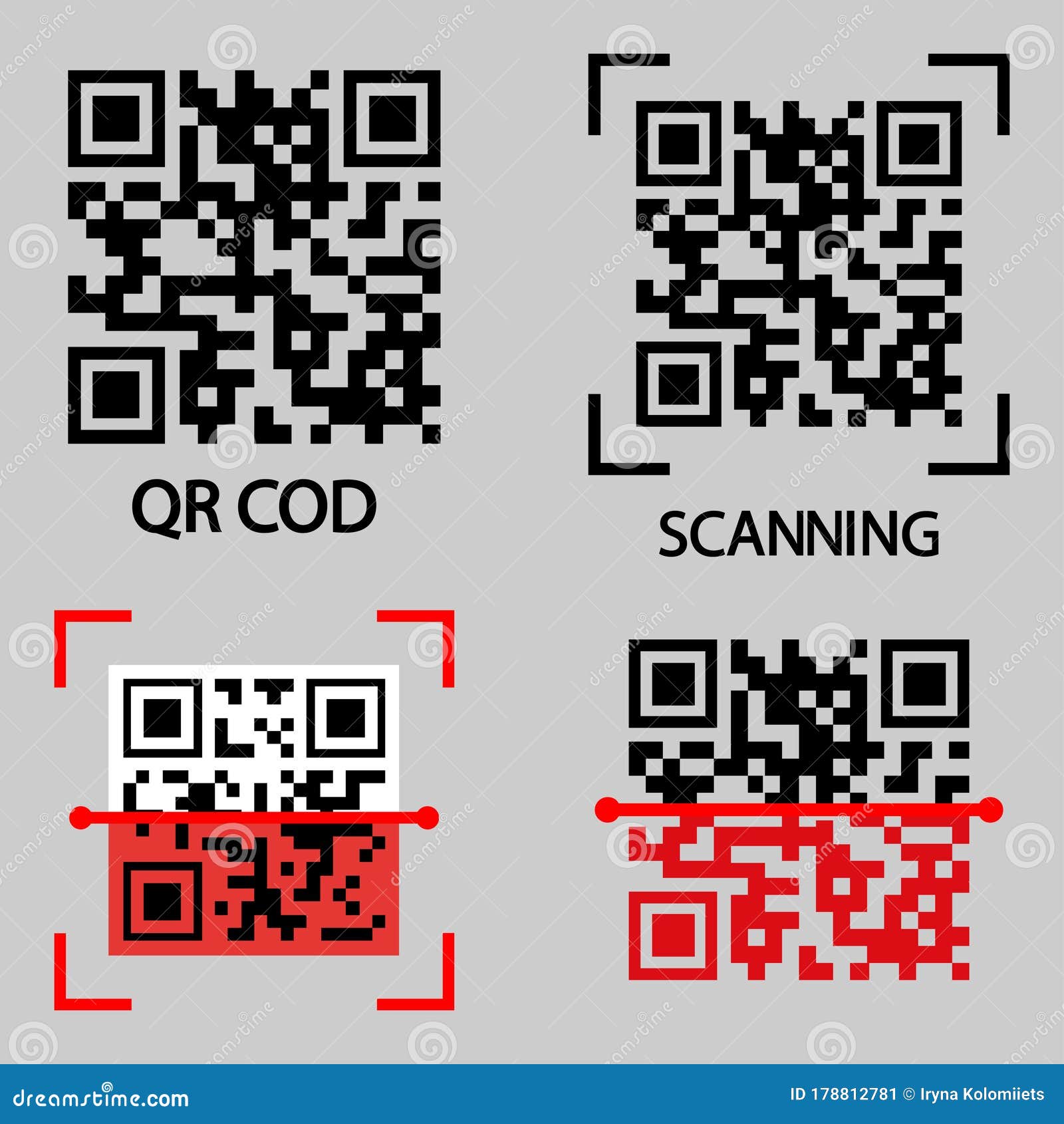 QR-code Symbol. Minimal Qr Code Scan Badge. Icon Set Purchase by ...
