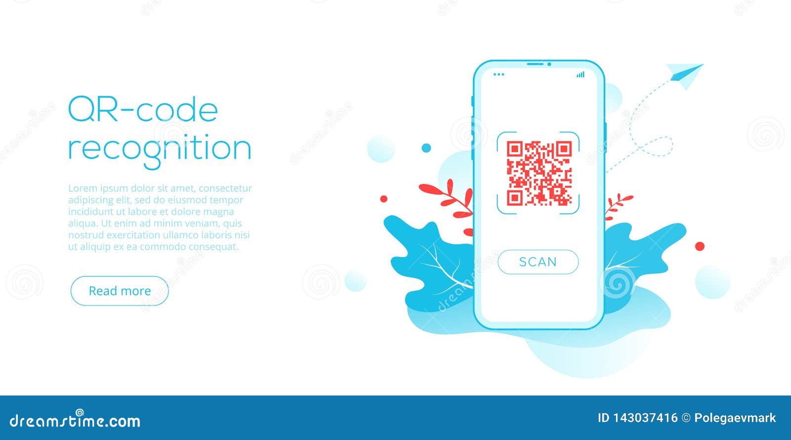 QR Code Technology in Creative Flat Vector Illustration. Smartphone ...