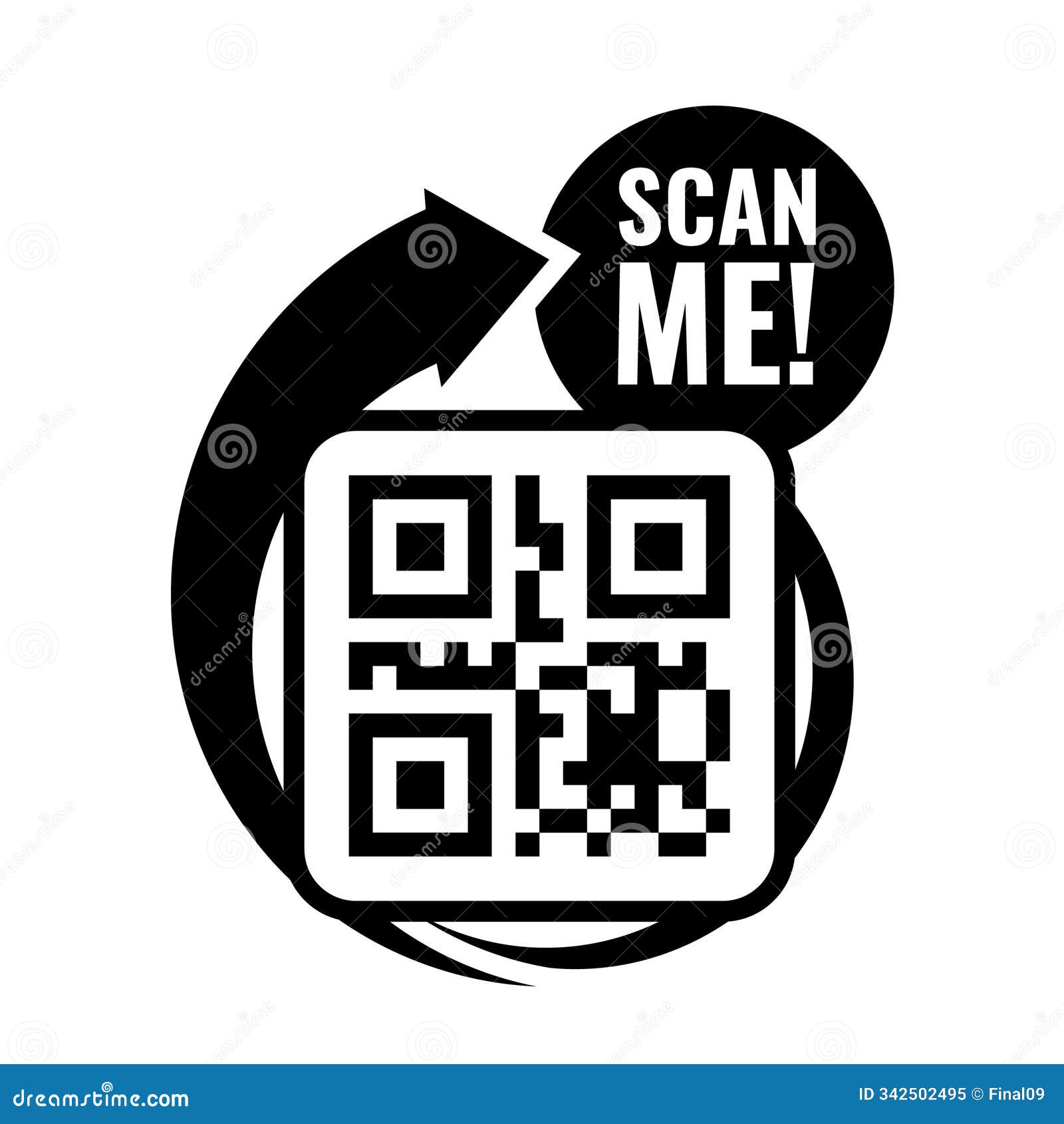 Qr Code Template. Scan Me Icon for Payment Stock Illustration ...