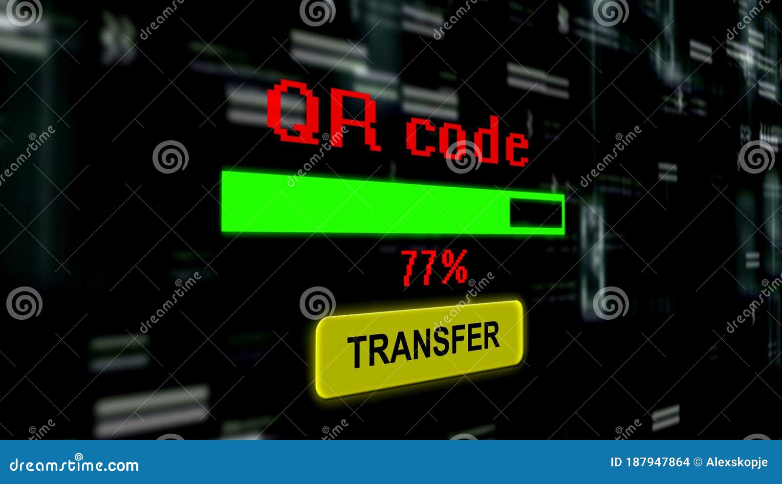 QR Code Transfer Online Concept Stock Illustration - Illustration of ...