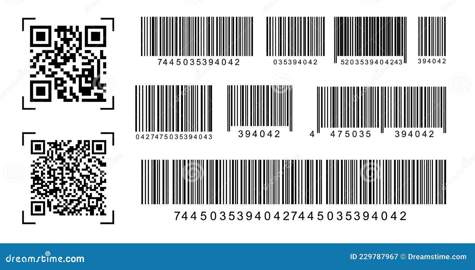 QR-Code Und Scan-Strichcode-Kennzeichnung Und Marketing. Stock ...