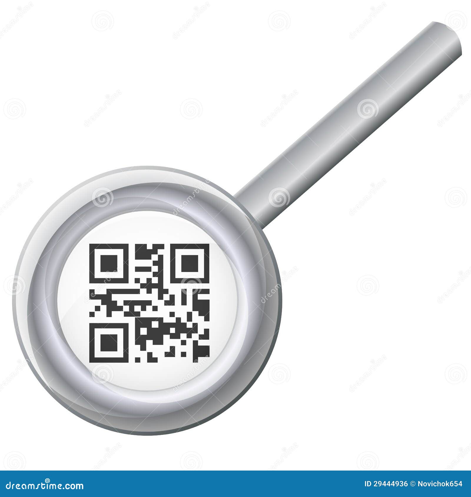 Qr Code Under Magnifying Glass Stock Vector - Illustration of ...