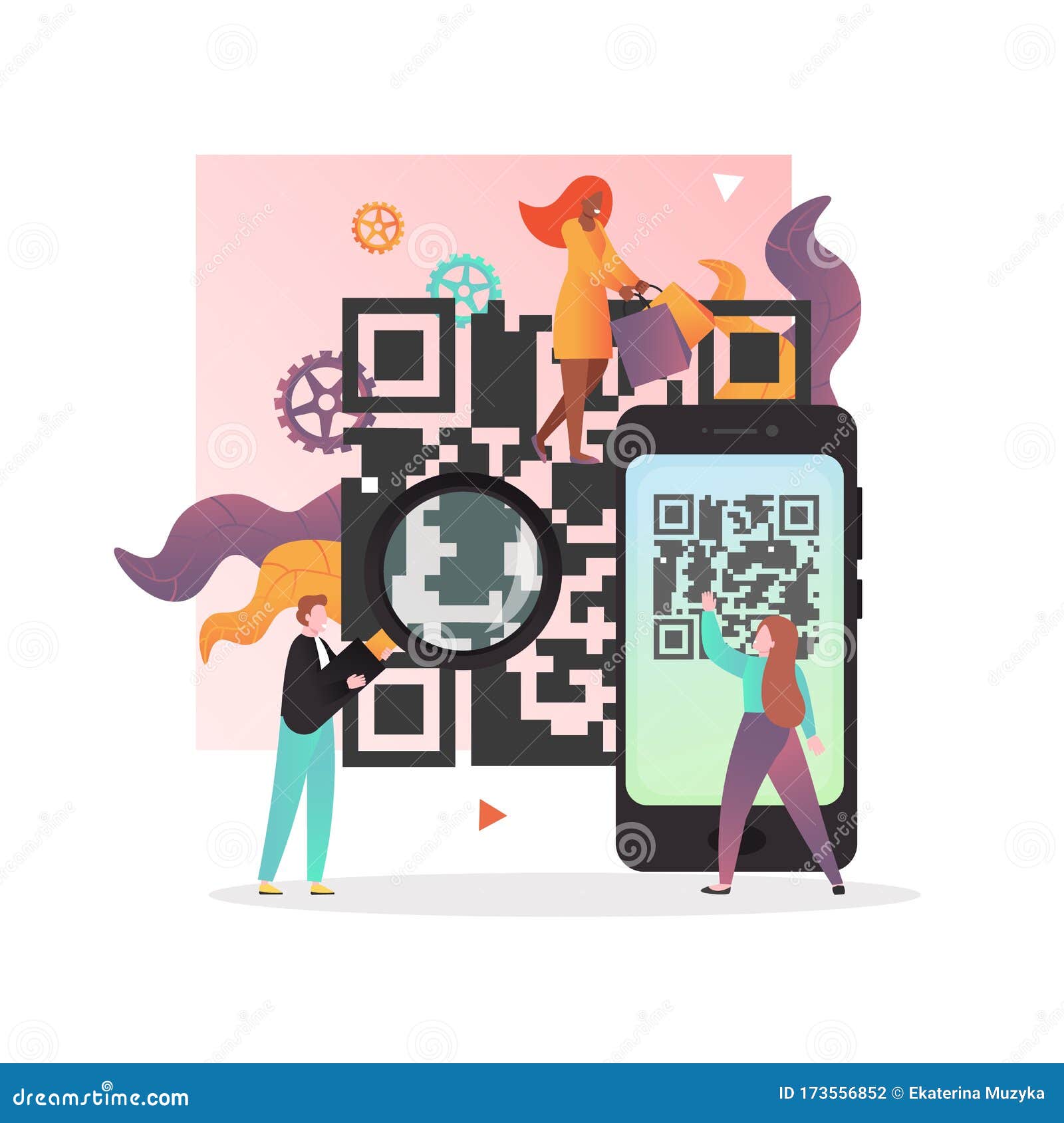 QR Code Vector Concept For Web Banner, Website Page | CartoonDealer.com ...