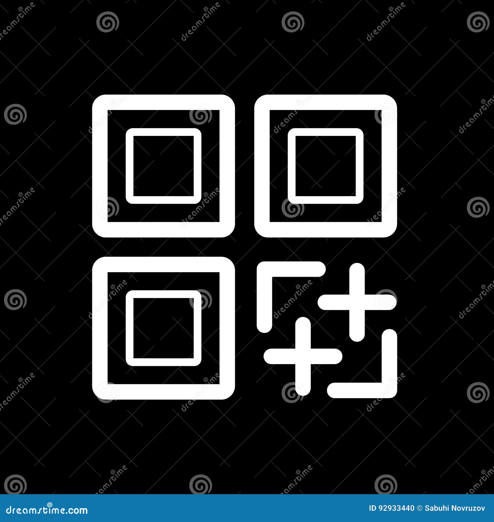 QR Code Vector Icon. Black and White Qr Code Illustration. Outline ...